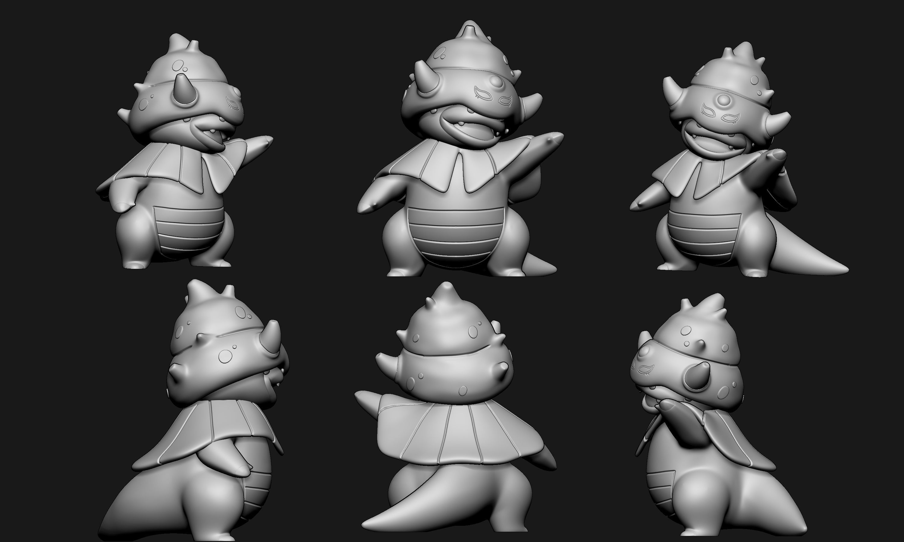 Pokemon - Galarian Slowpoke Slowbro and Slowking with 2 poses 3D model ...