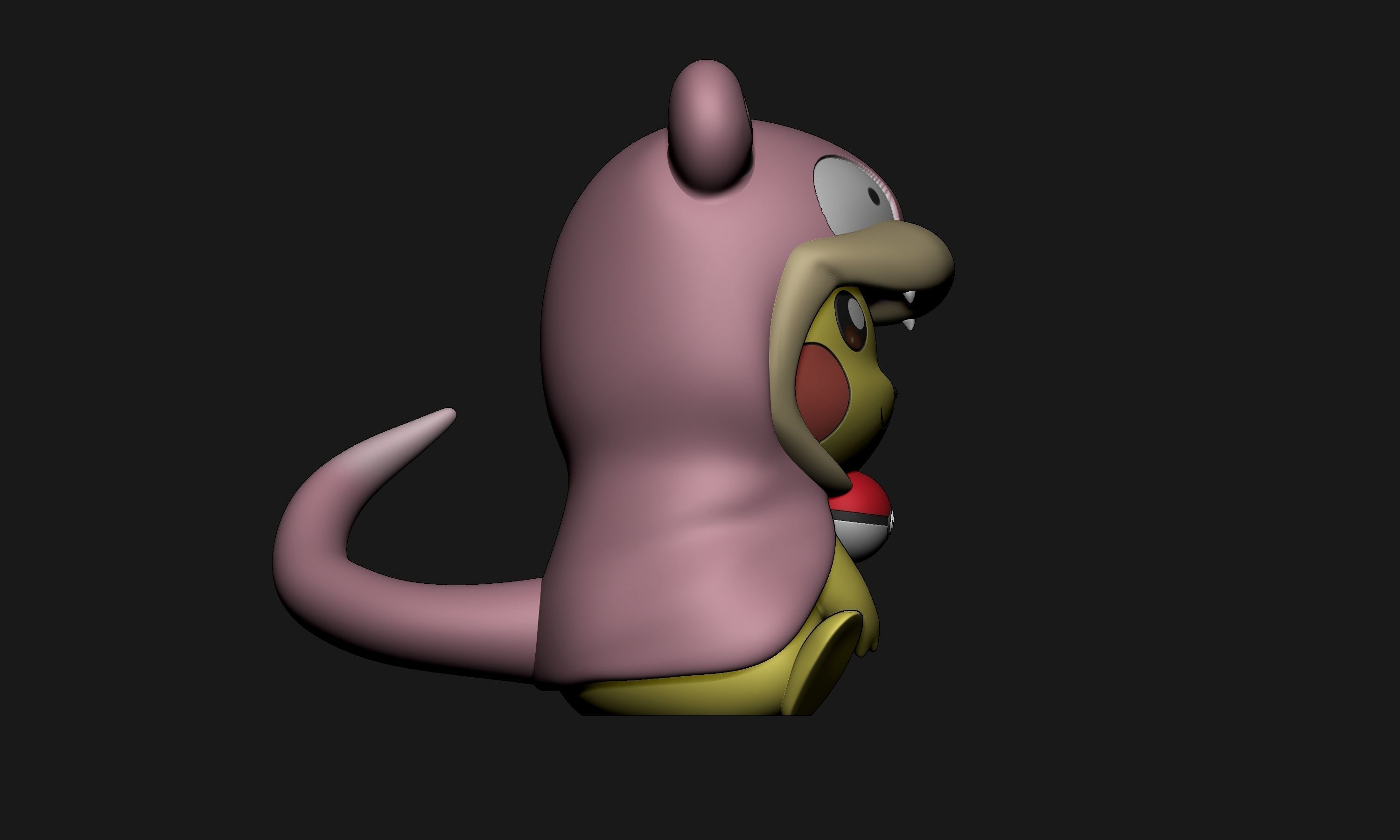 Pokemon - Pikachu Slowpoke Cosplay free 3D model 3D printable | CGTrader