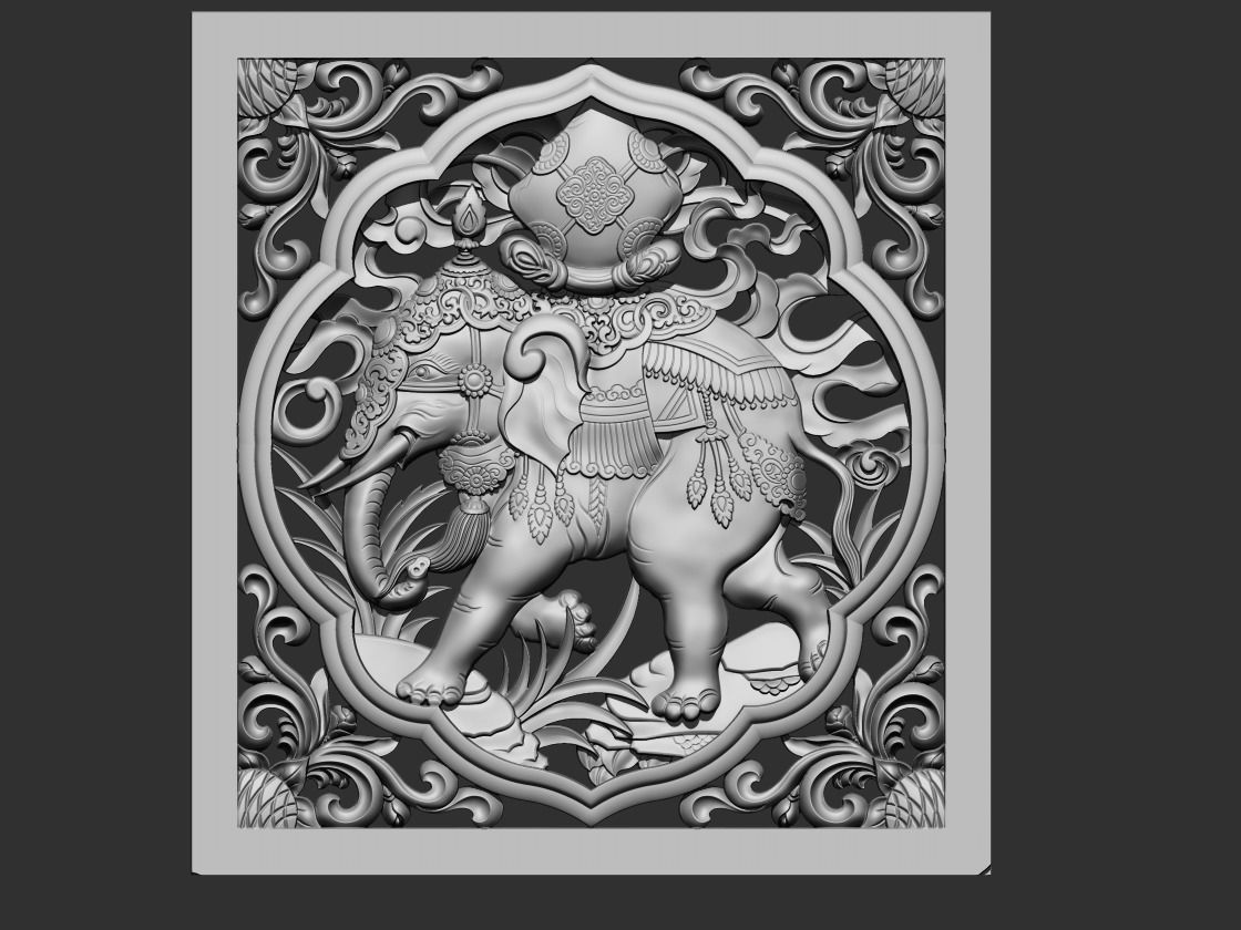 elephant pattern decoration 3D model 3D printable | CGTrader