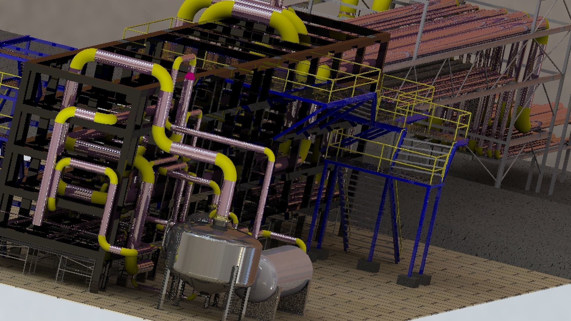 Routing factory with pipes and pipes 3D model | CGTrader