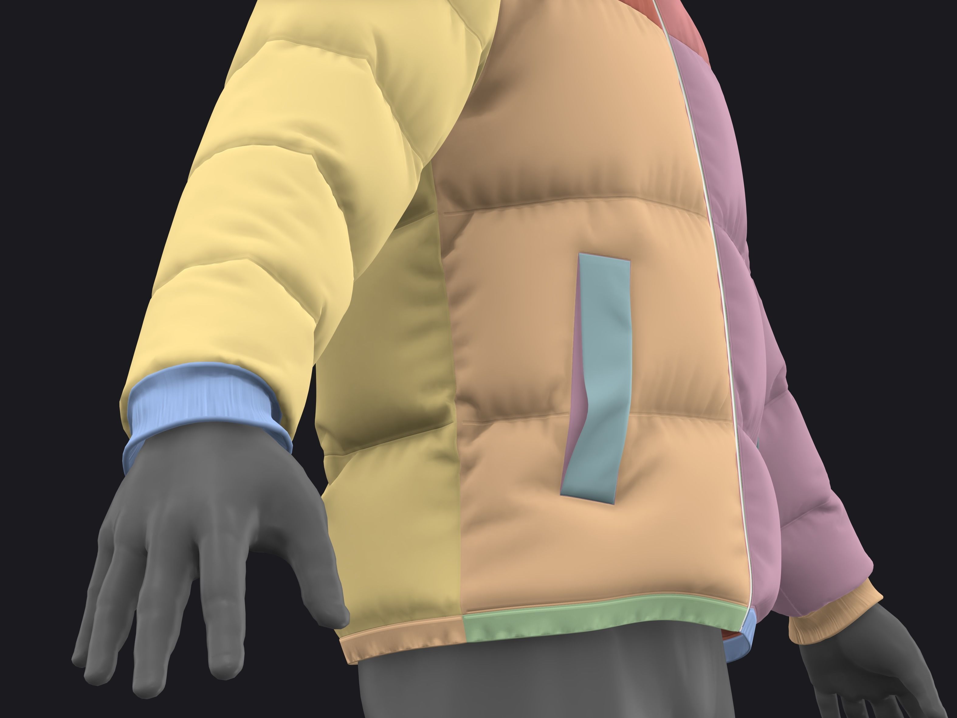BASIC MALE DOWN JACKET mv2 highpoly 3D model | CGTrader