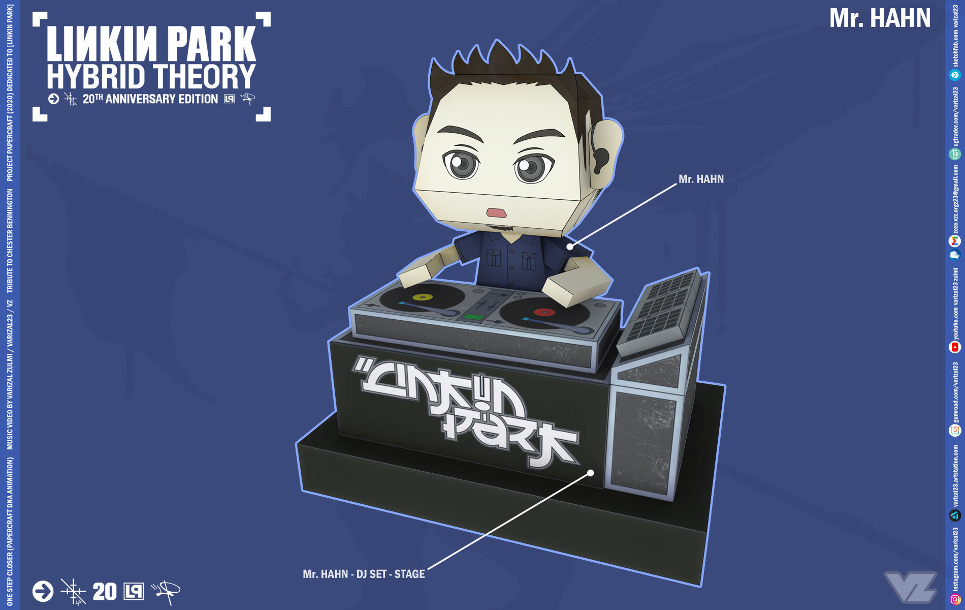3D model 3D LINKIN PARK - HYBRID THEORY 20 - Bonus File Papercraft VR ...
