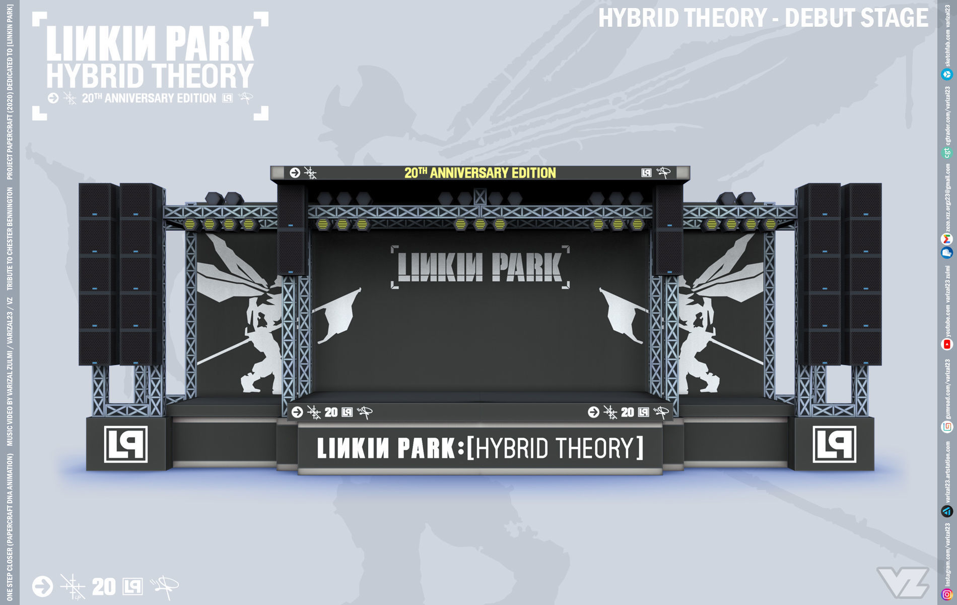 3D model 3D LINKIN PARK - HYBRID THEORY 20 - Bonus File Papercraft VR ...