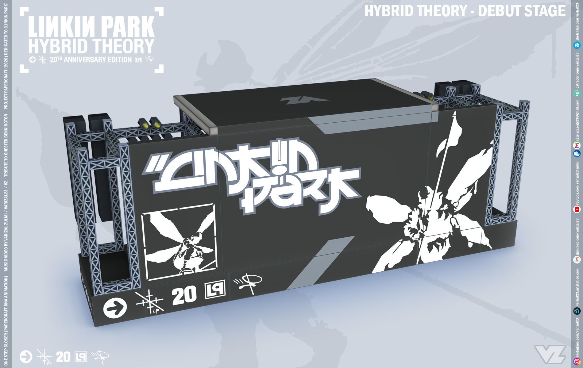 3D model 3D LINKIN PARK - HYBRID THEORY 20 - Bonus File Papercraft VR ...