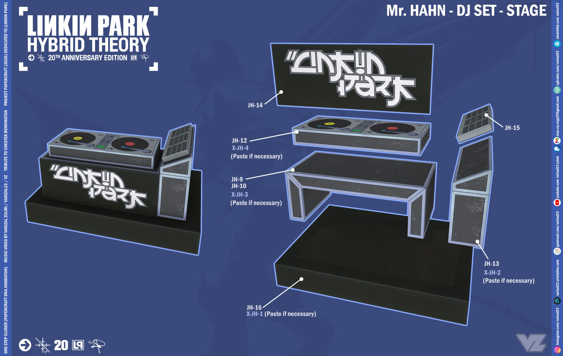 3D model 3D LINKIN PARK - HYBRID THEORY 20 - Bonus File Papercraft VR ...
