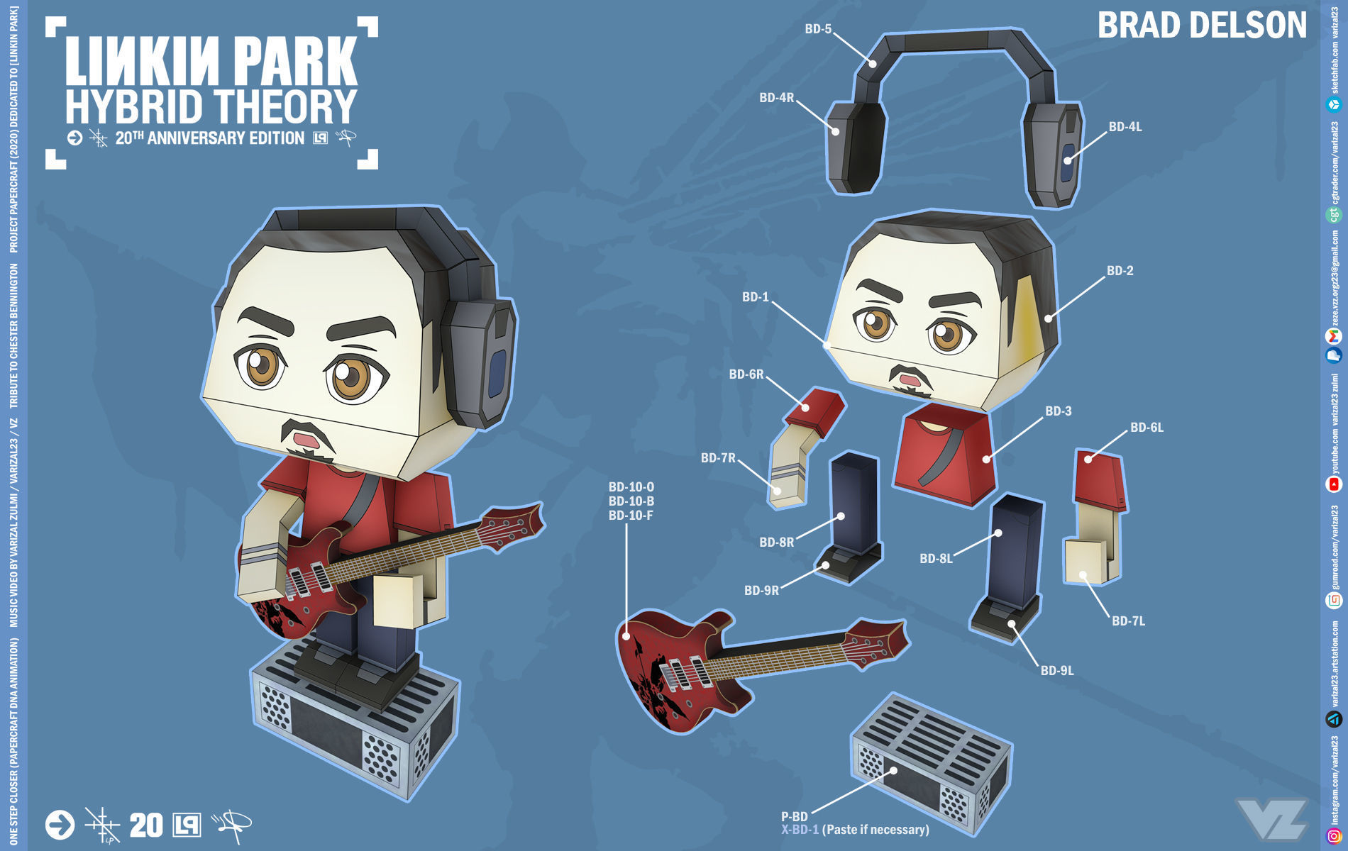 3D model 3D LINKIN PARK - HYBRID THEORY 20 - Bonus File Papercraft VR ...