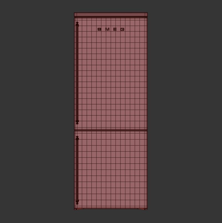 Fridge Smeg beige and gold 3D model | CGTrader