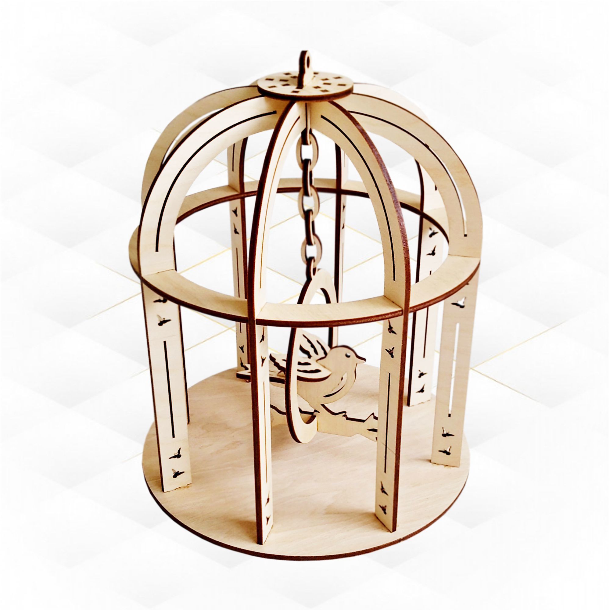 Decorative bird cage vector drawings for laser machine 3D model 3D ...