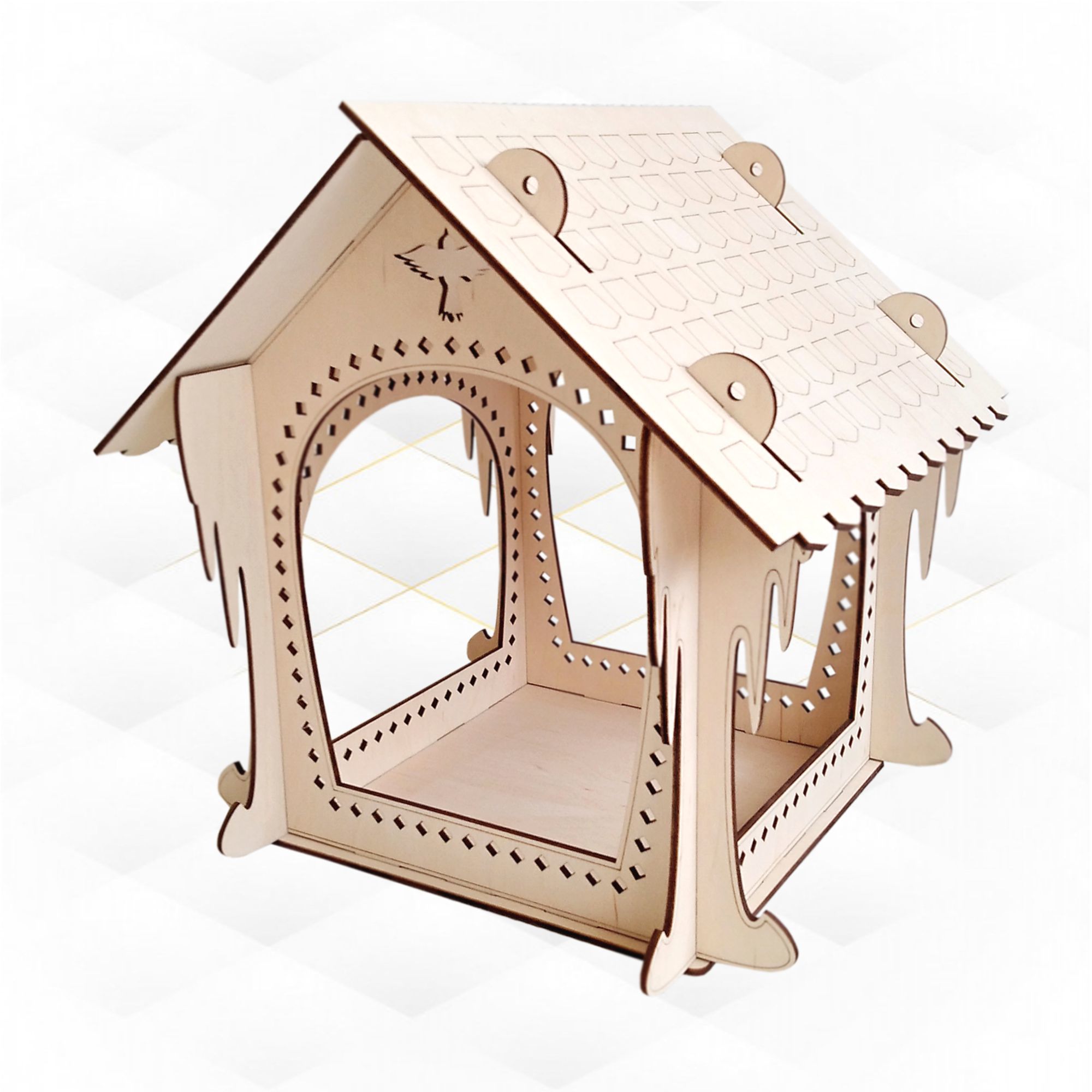 Bird feeders ready use laser machines cut design 3D model 3D printable ...