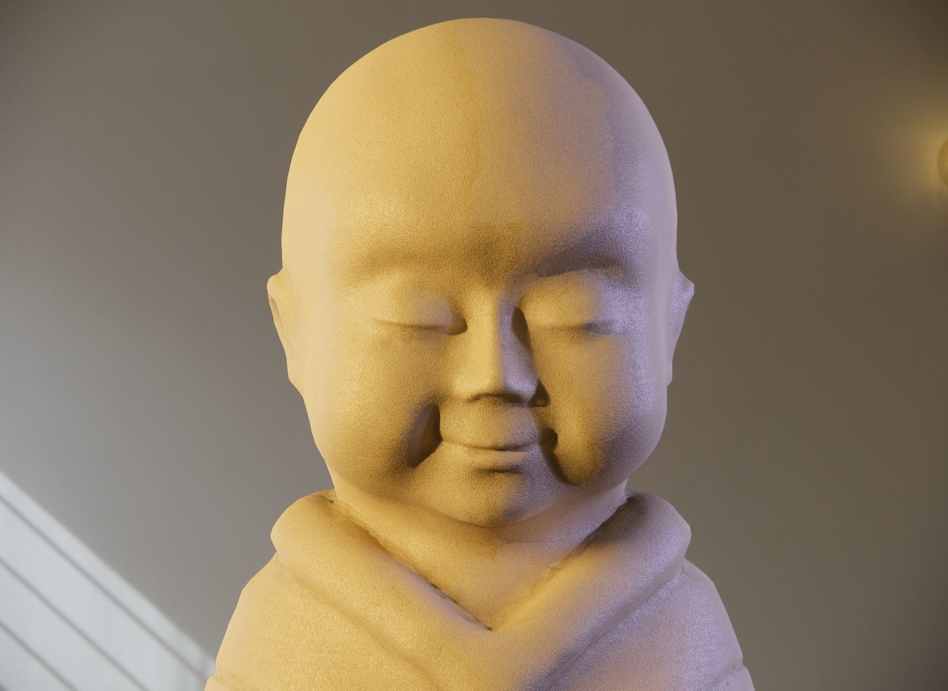 Happy baby monk sculpture 3D model | CGTrader
