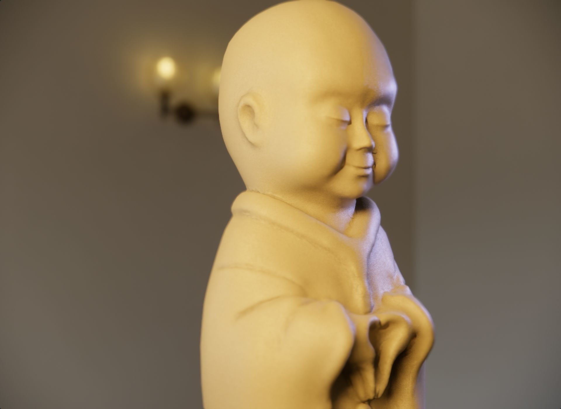 Happy baby monk sculpture 3D model | CGTrader