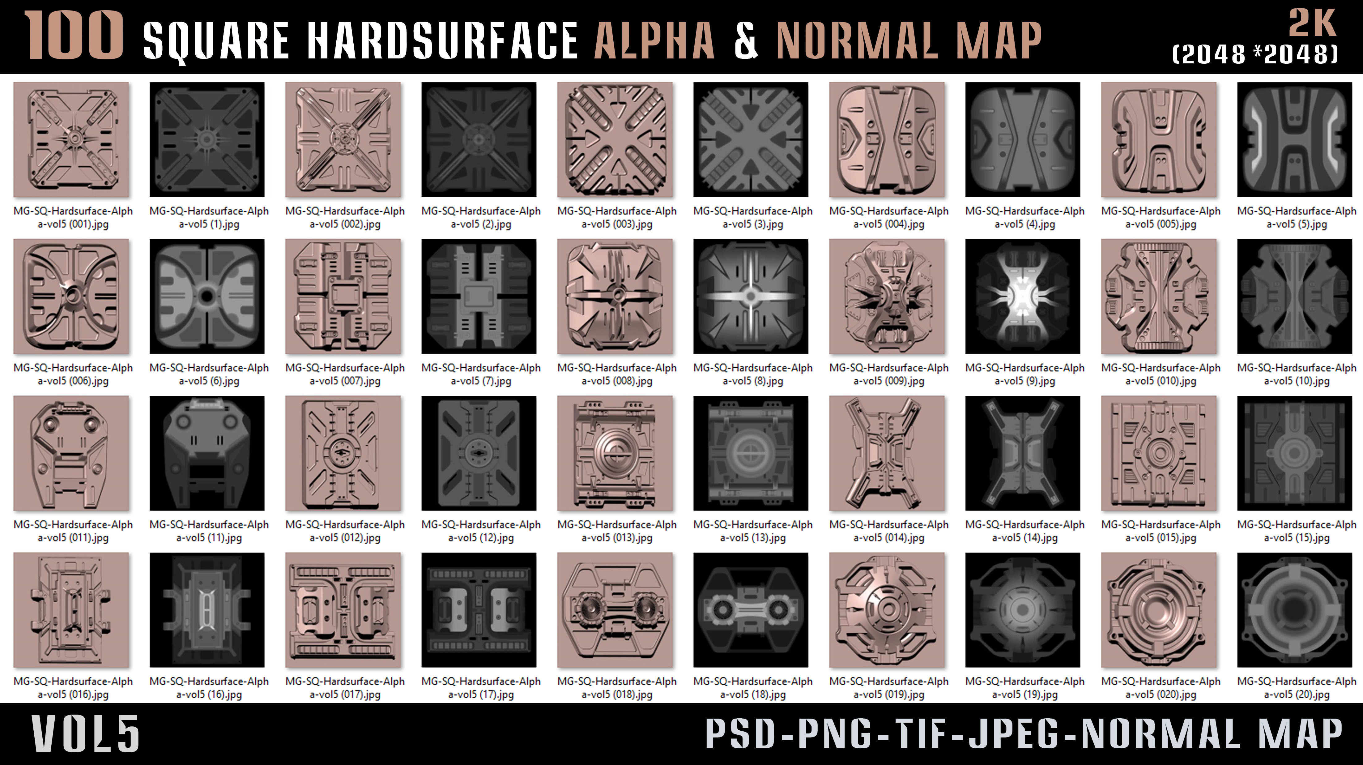 570 Hard surface Alpha and Normal map - bundle 3D model | CGTrader
