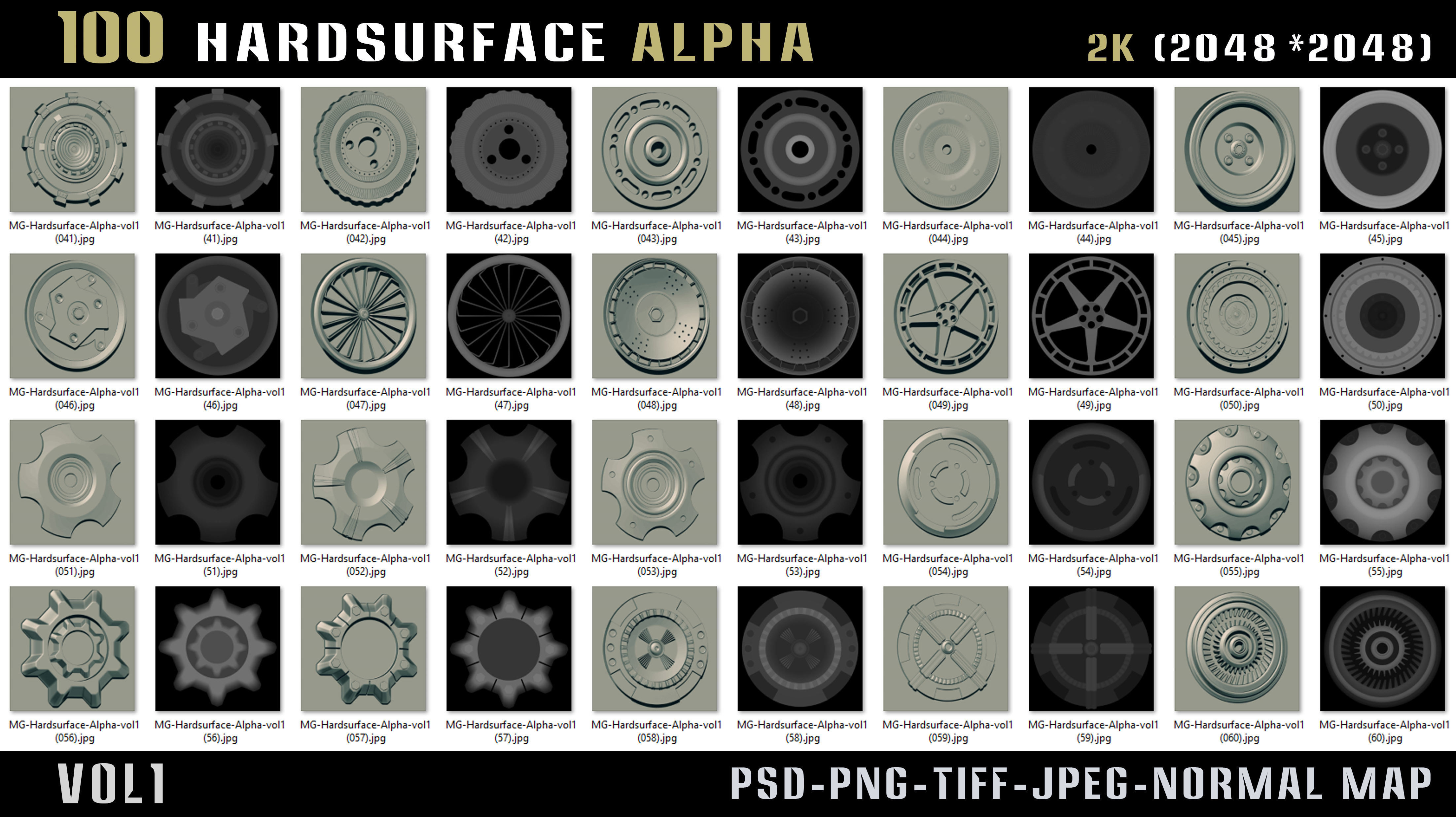 570 Hard surface Alpha and Normal map - bundle 3D model | CGTrader