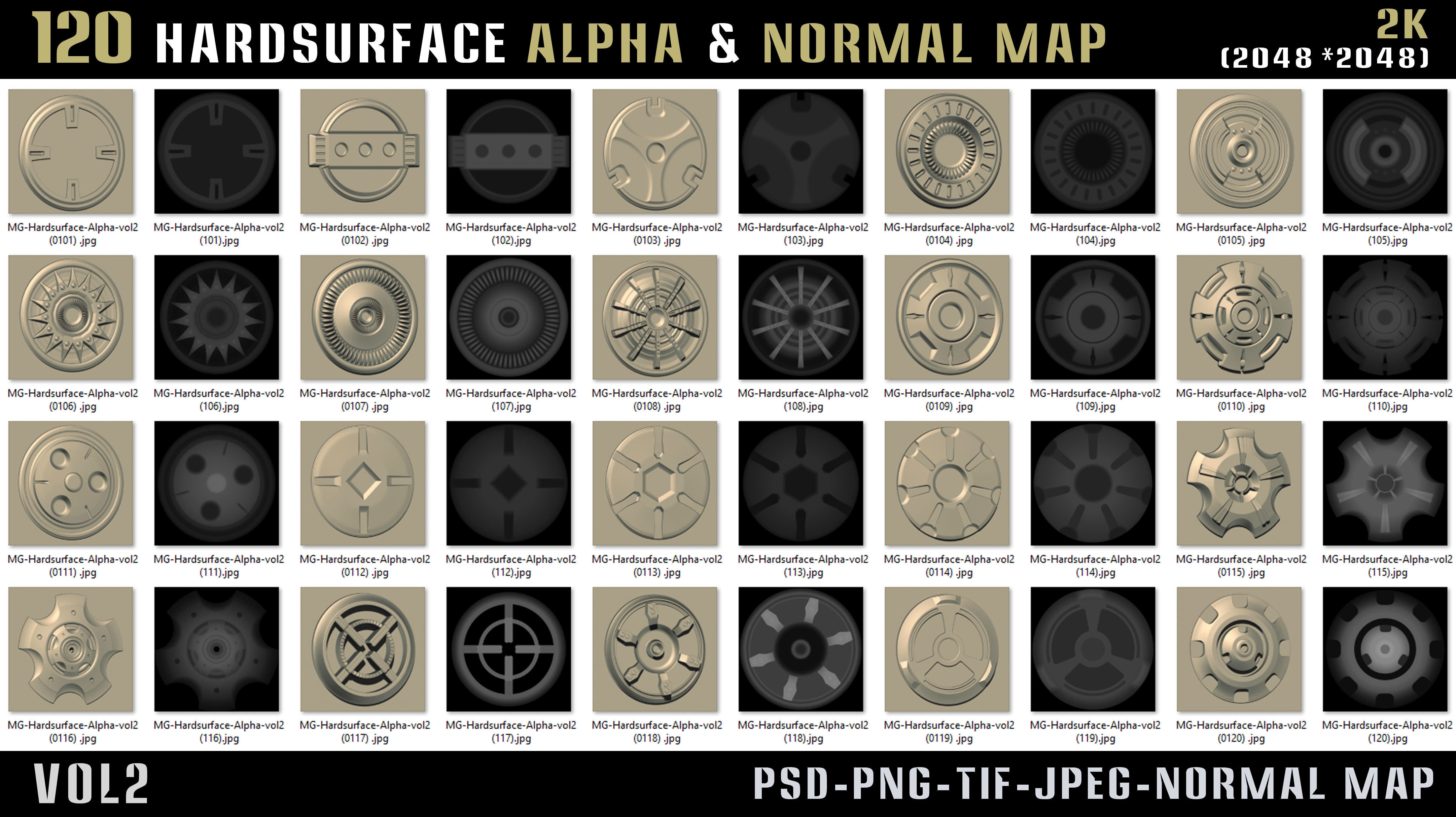 570 Hard surface Alpha and Normal map - bundle 3D model | CGTrader