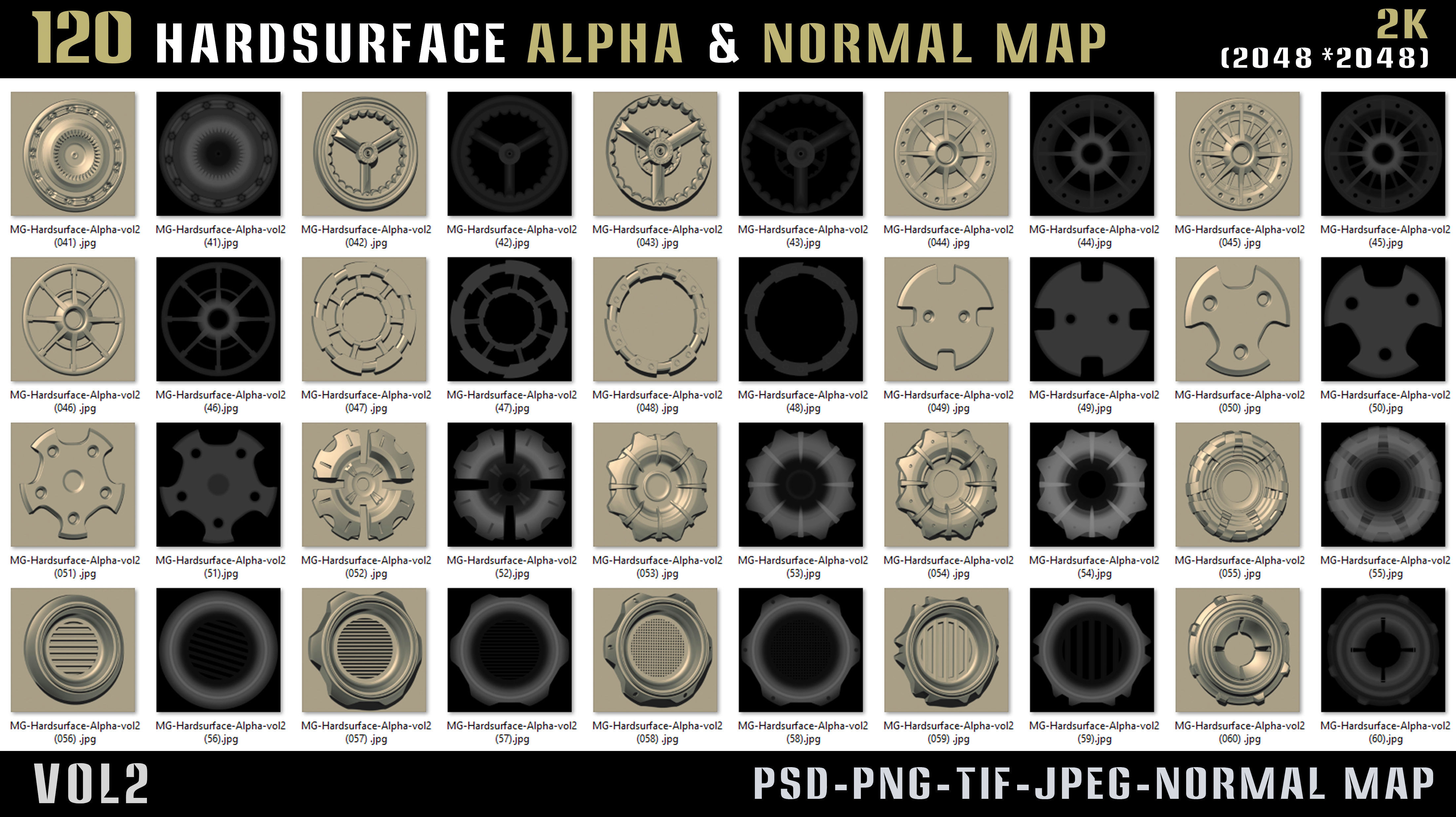 570 Hard surface Alpha and Normal map - bundle 3D model | CGTrader