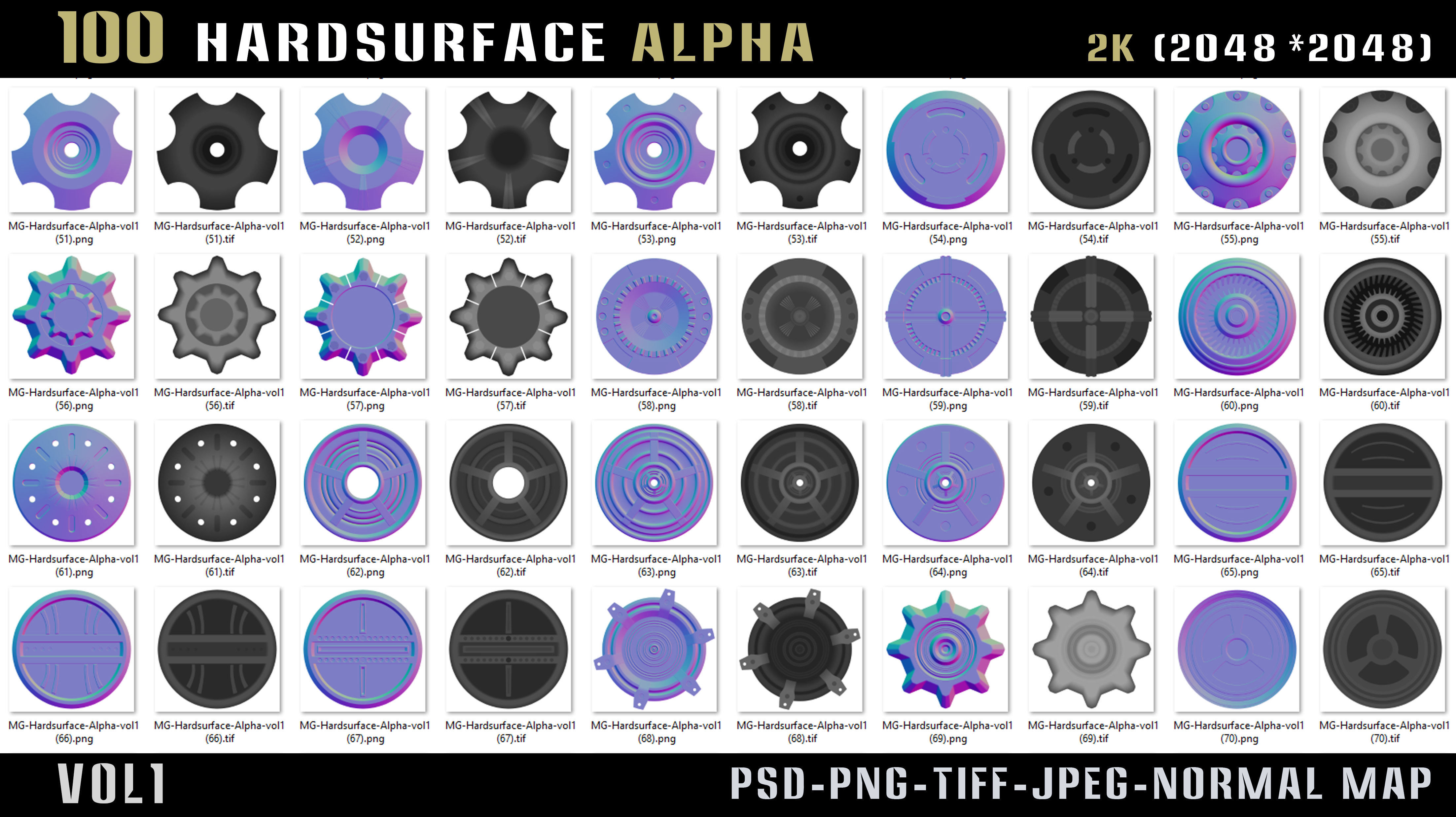 570 Hard surface Alpha and Normal map - bundle 3D model | CGTrader