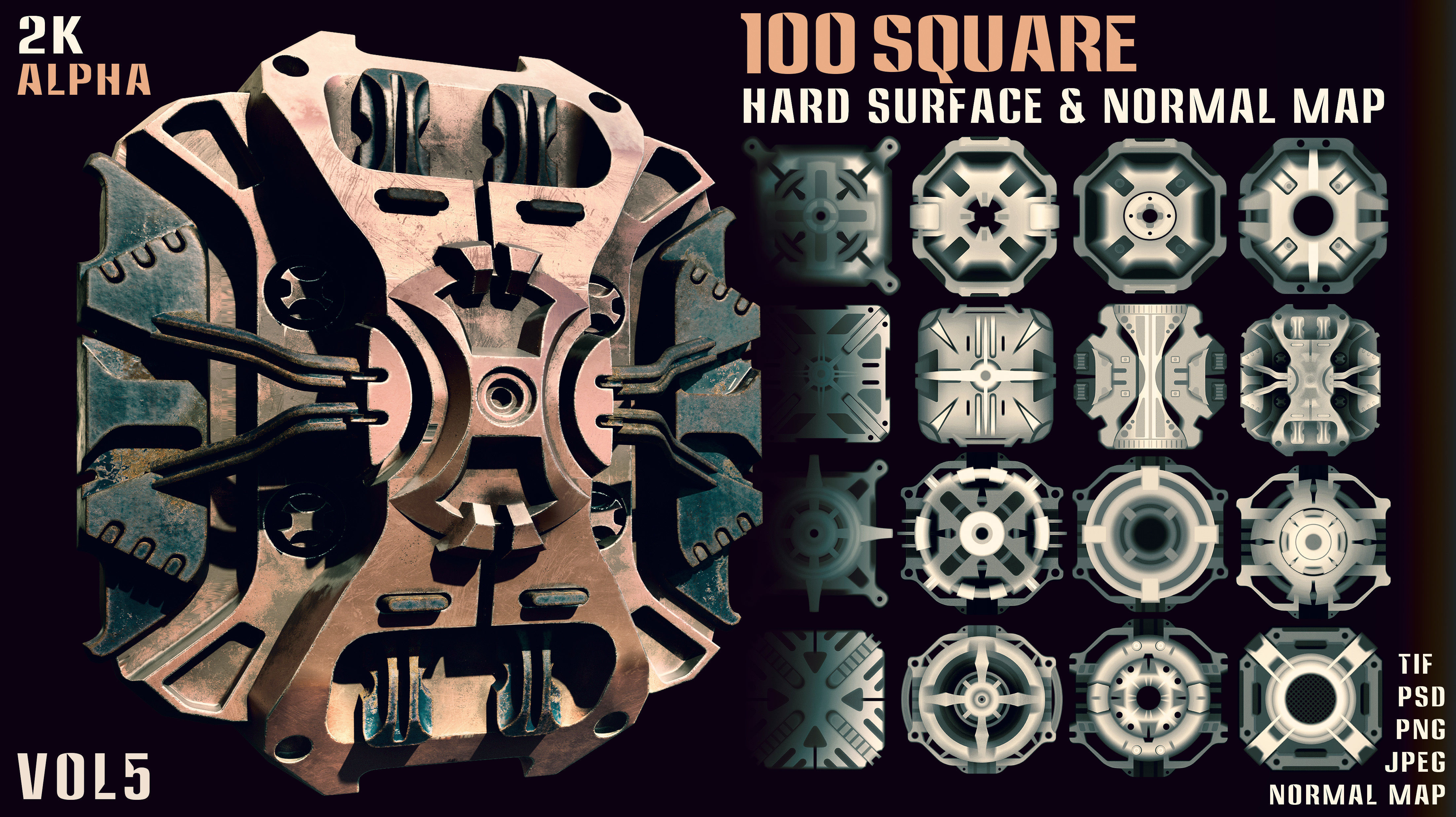 570 Hard surface Alpha and Normal map - bundle 3D model | CGTrader