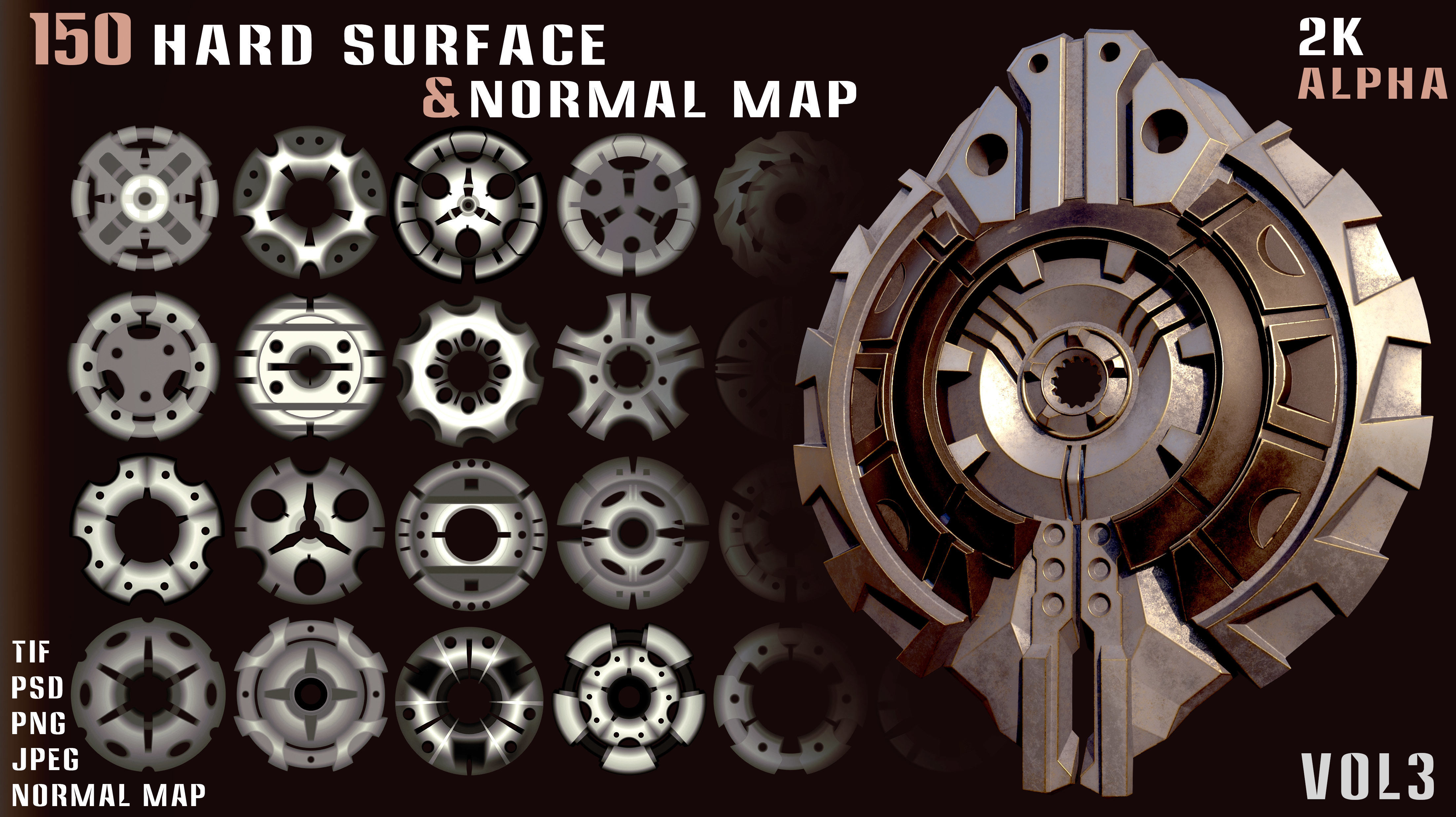 570 Hard surface Alpha and Normal map - bundle 3D model | CGTrader