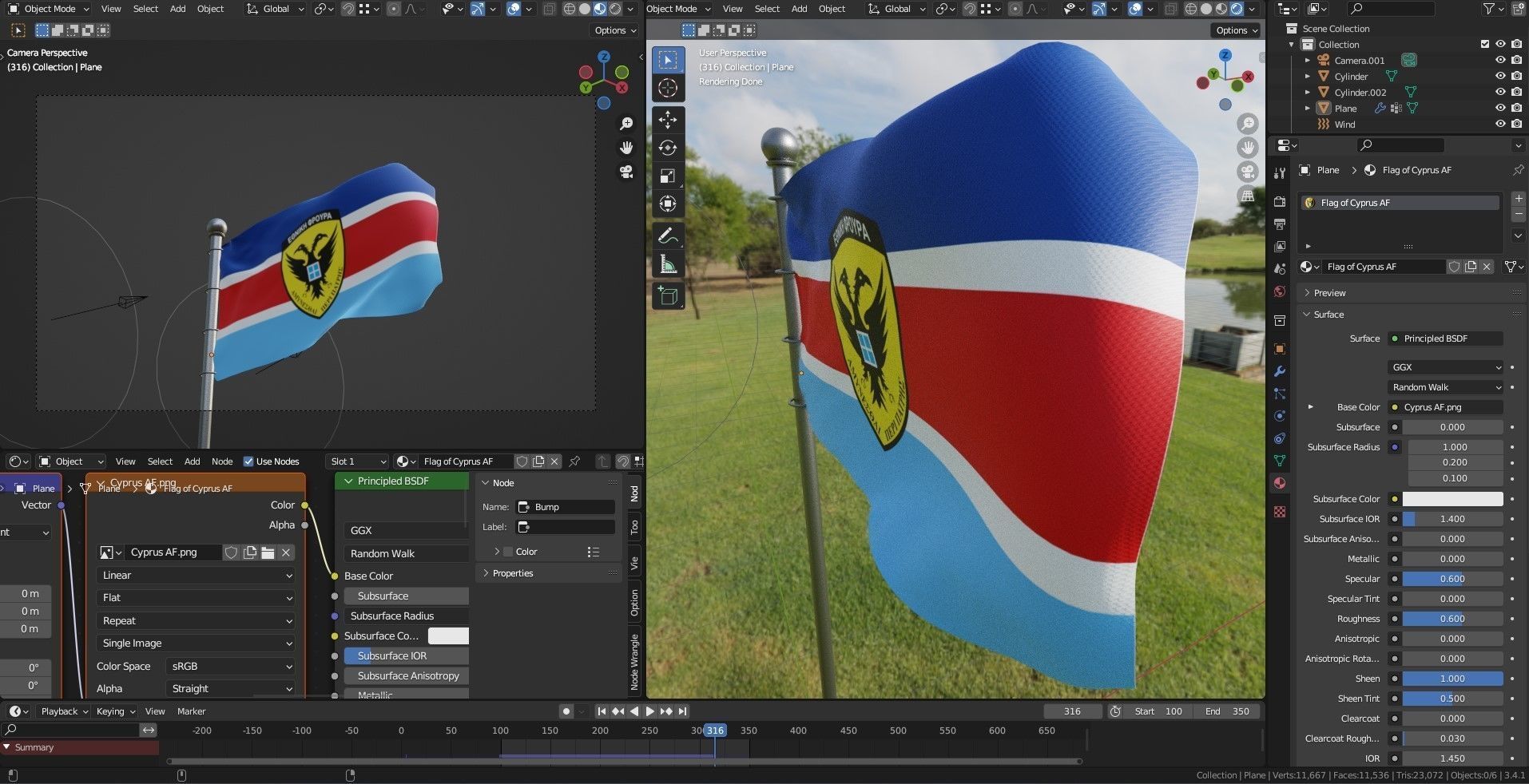 Animated Cyprus Flags 3D model animated | CGTrader