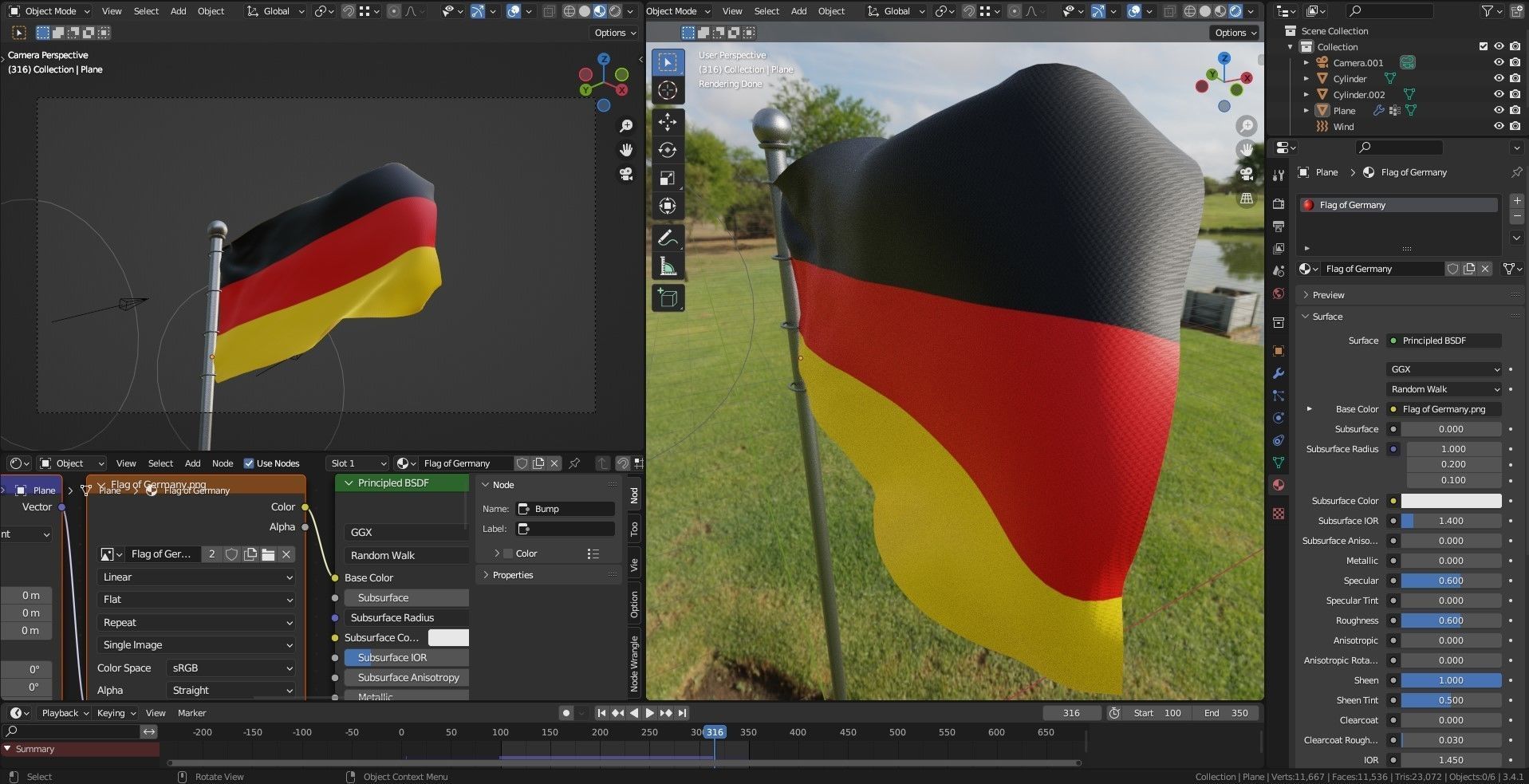 Animated Germany Flags 3D model animated | CGTrader