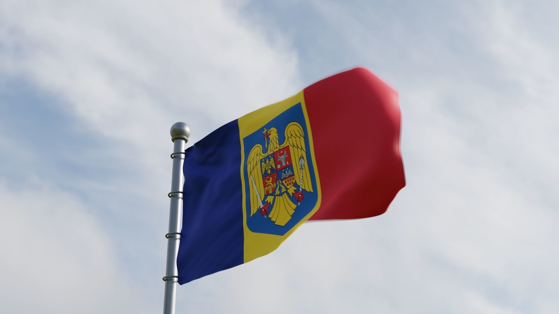 Animated Romania Flags 3D model animated | CGTrader