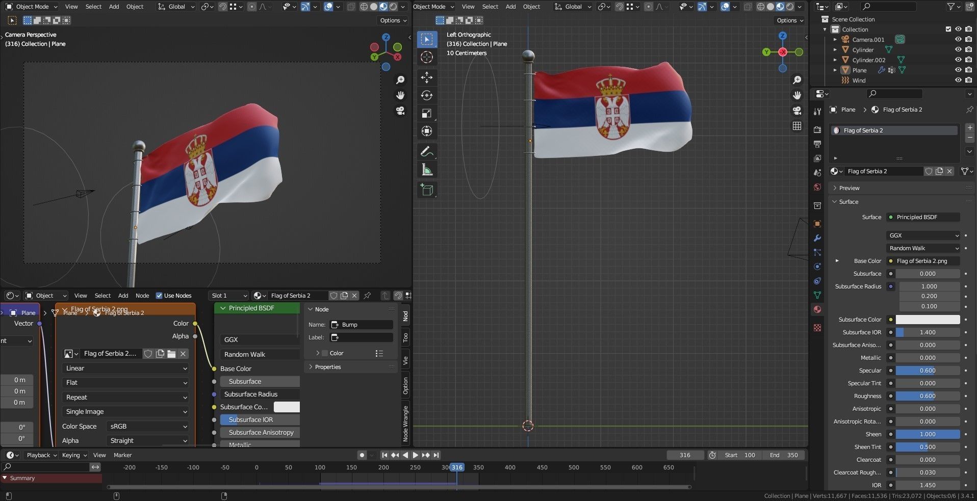 Animated Serbia Flags 3D model animated | CGTrader