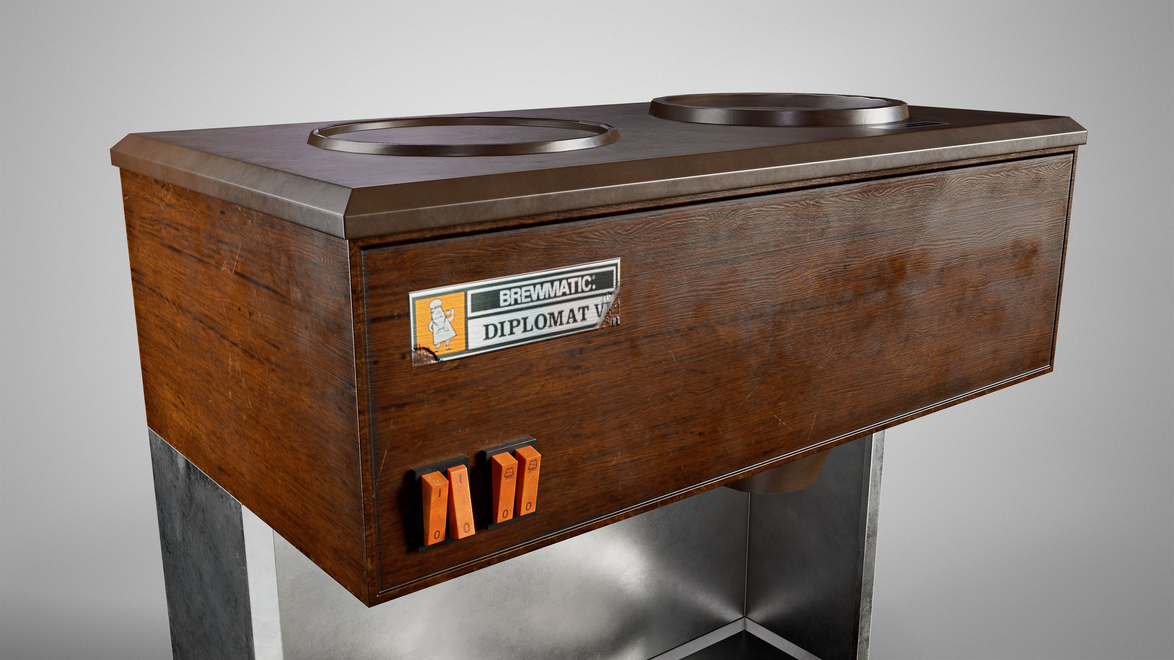 3D model Brewmatic Diplomat Coffee Maker - Retro Diner Coffee Brewer VR ...