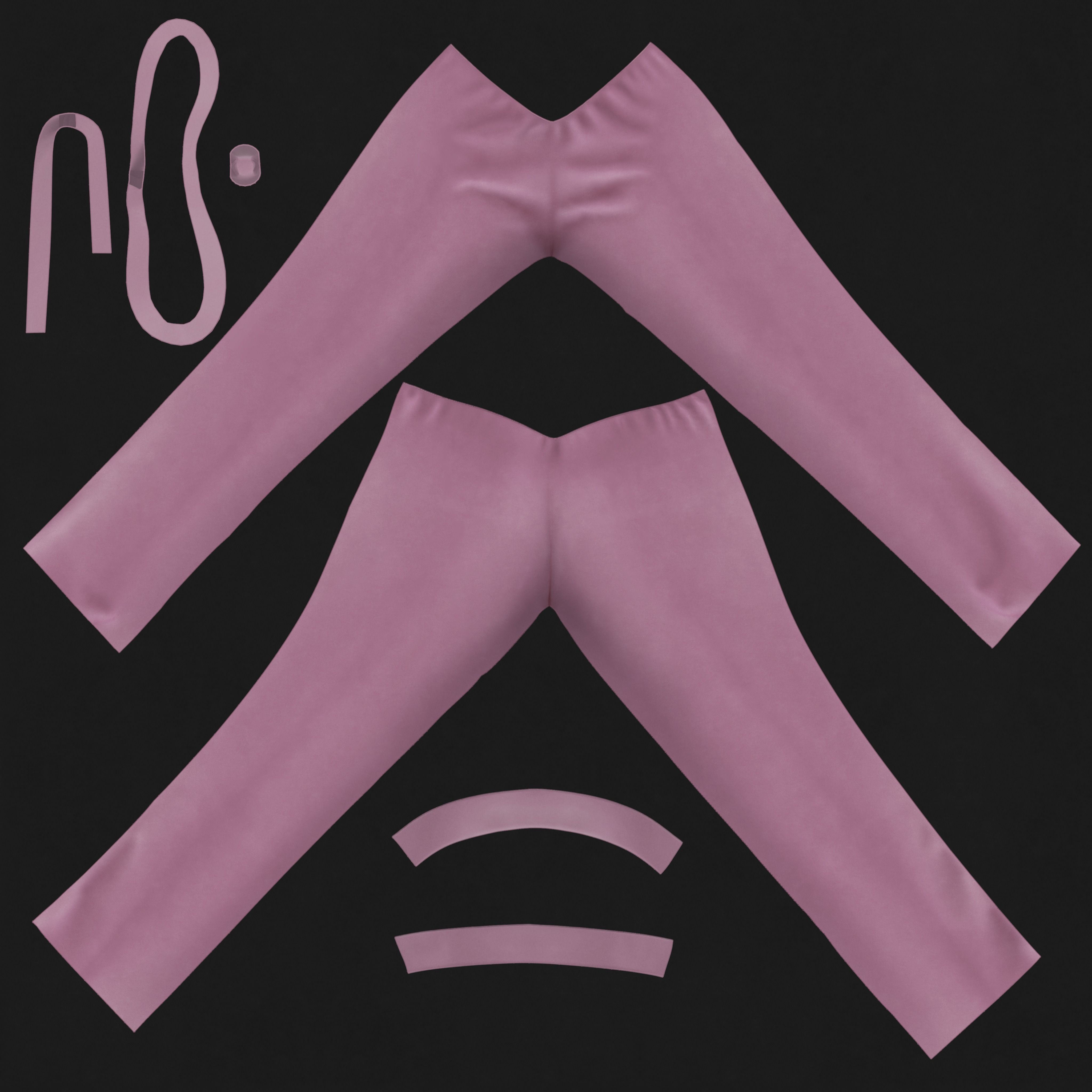 3D model Pink Velvet Drawstrings Tracksuit Sports Bottom VR / AR / low ...
