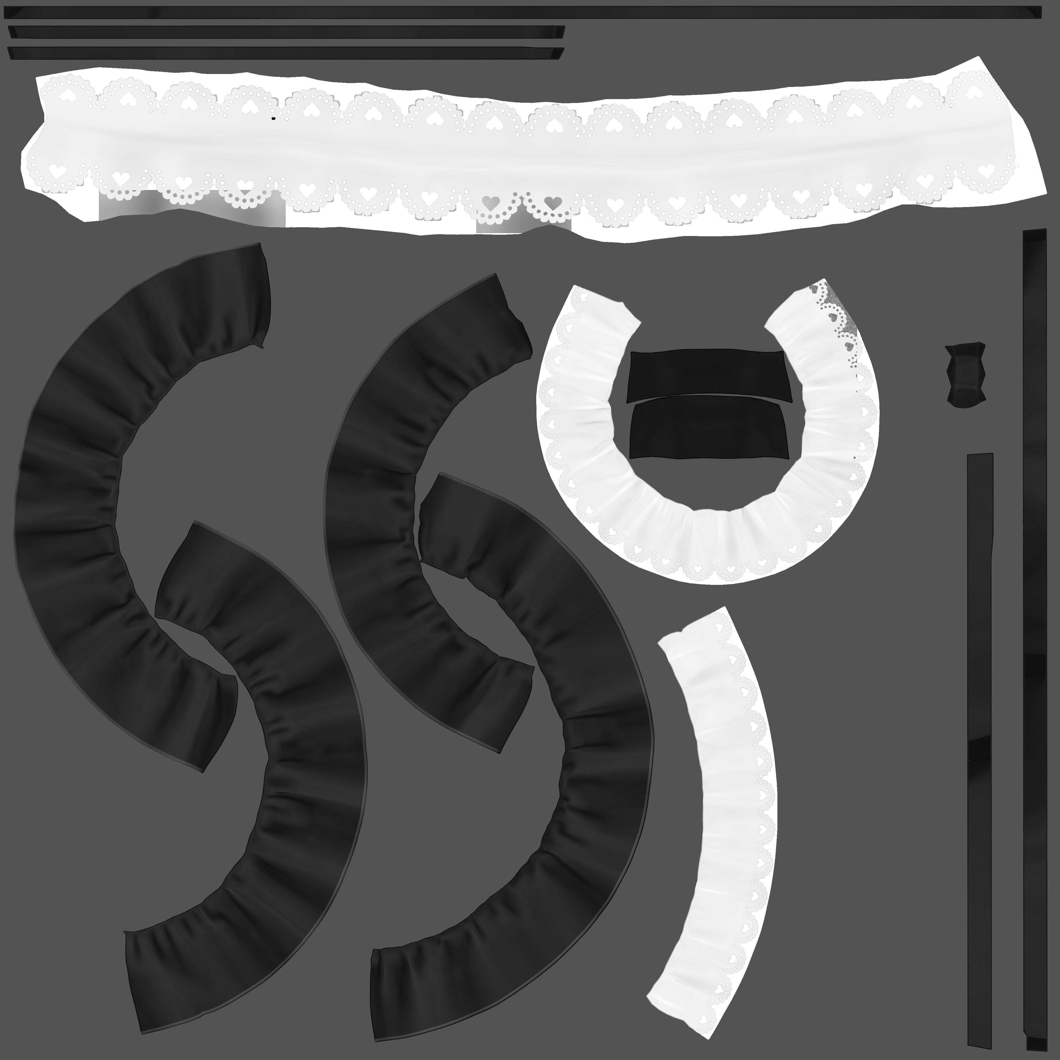 3D model Japanese Lolita Ruffles Amp Top Pink and Black VR / AR / low ...