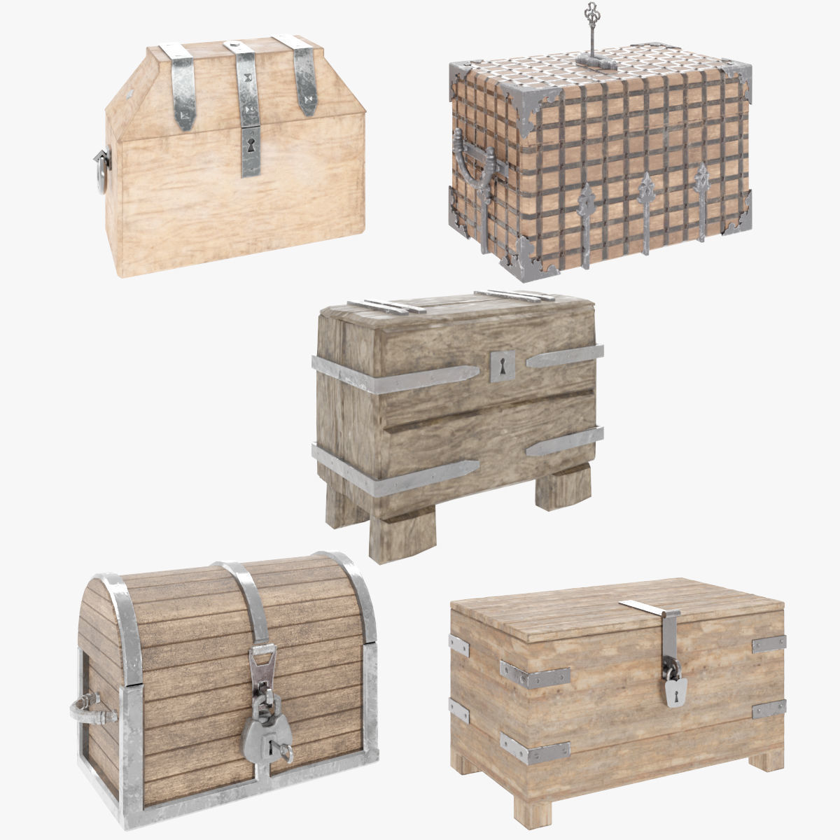 Medieval Chests Pack 3D model | CGTrader