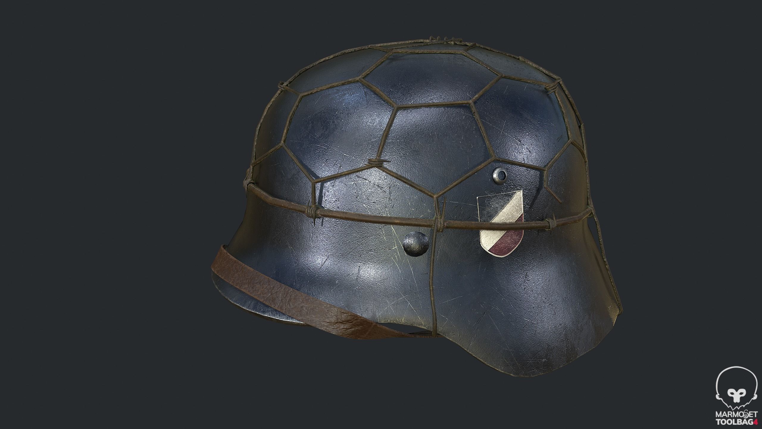 3D model PBR WW2 German Helmet - Military Steel Combat Helmet ...