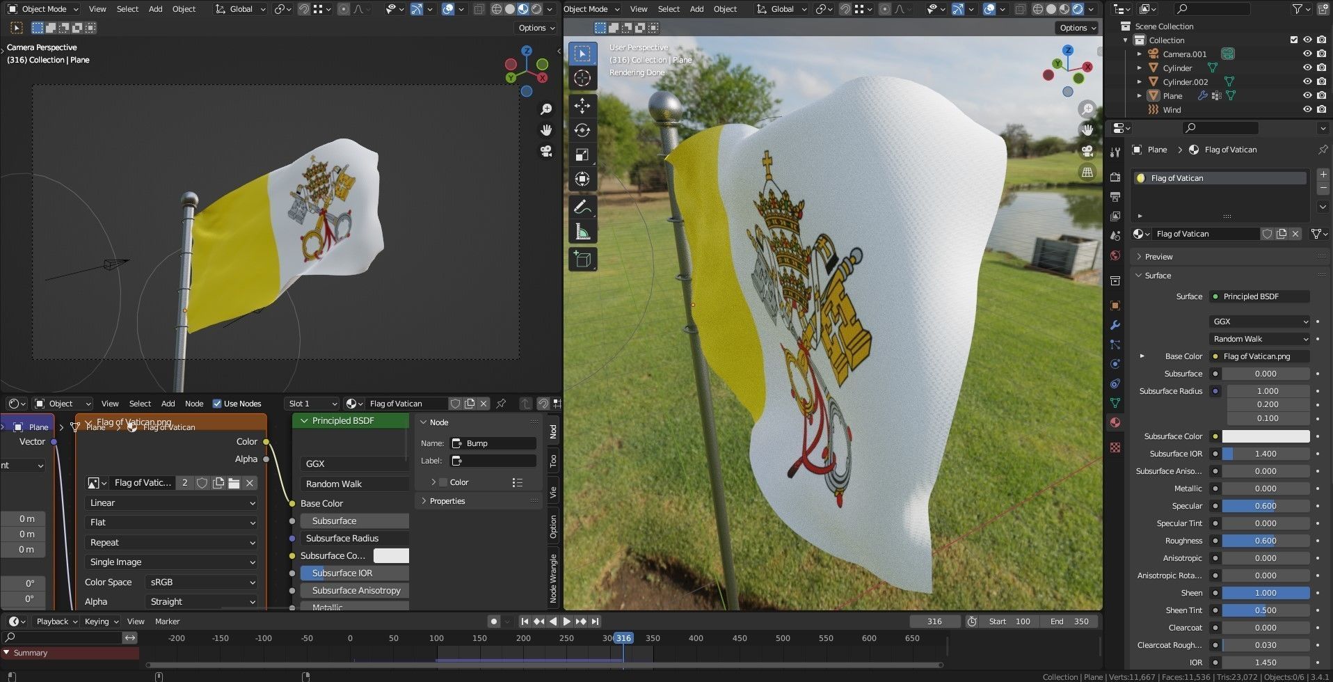 Animated Vatican Flags 3D model animated | CGTrader