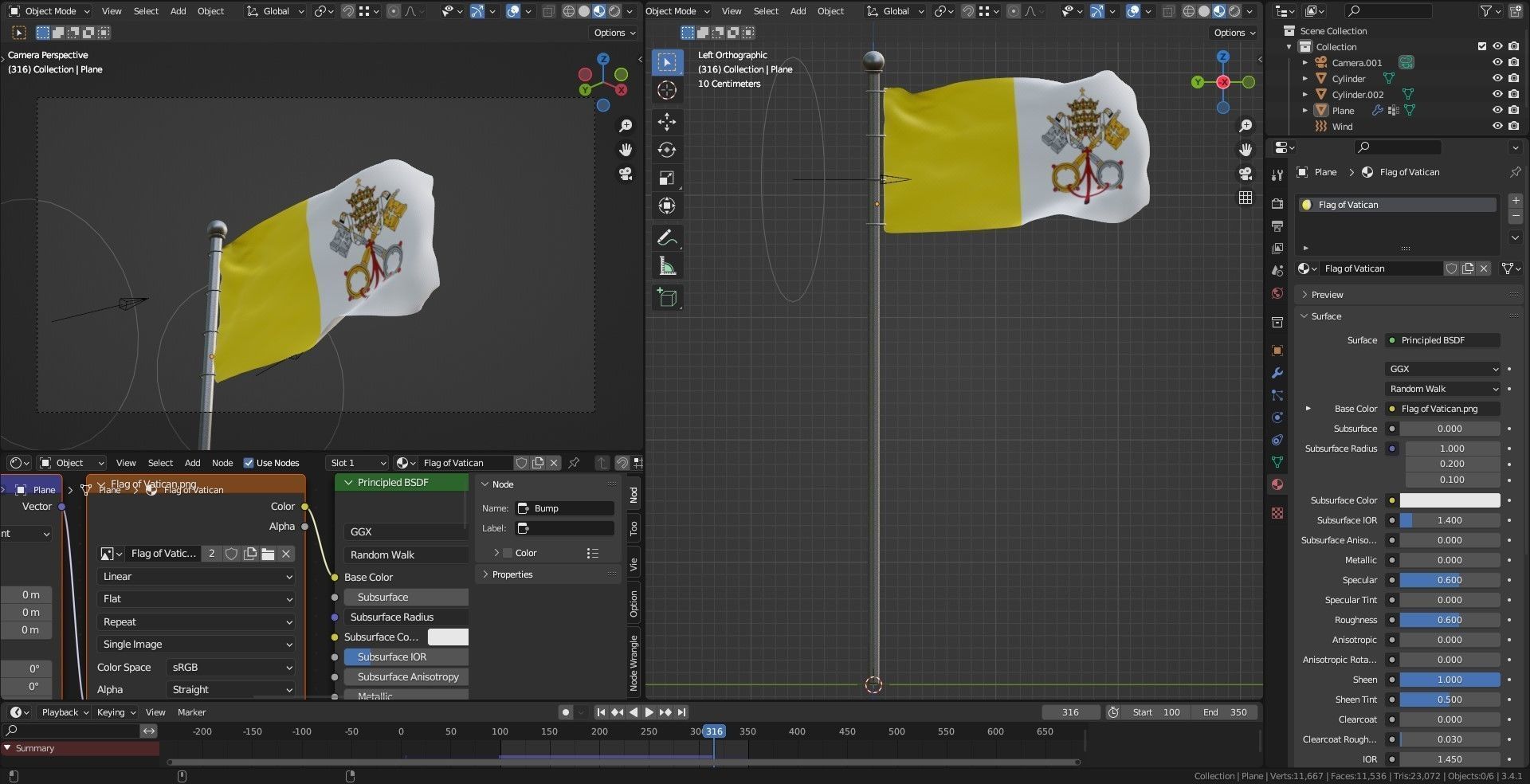 Animated Vatican Flags 3D model animated | CGTrader