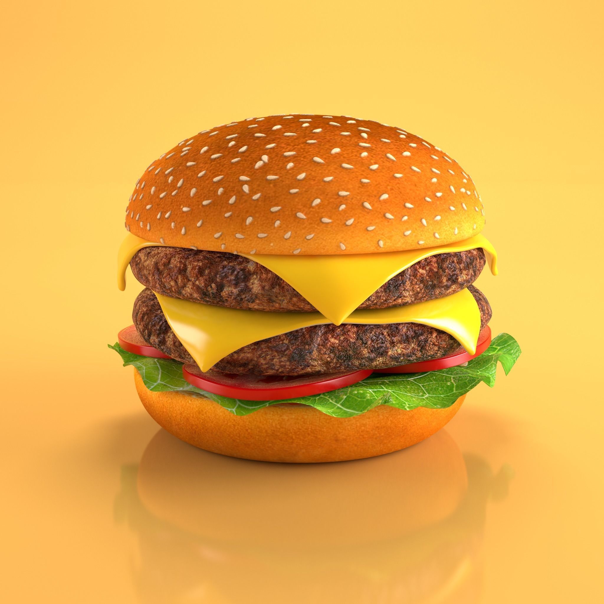 Animated Double Cheeseburger Hamburger 3D model animated | CGTrader
