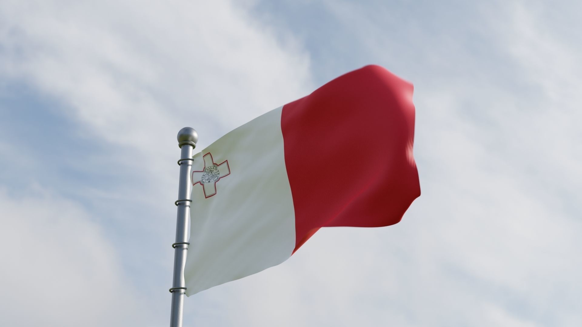 Animated Malta Flags 3D model animated | CGTrader