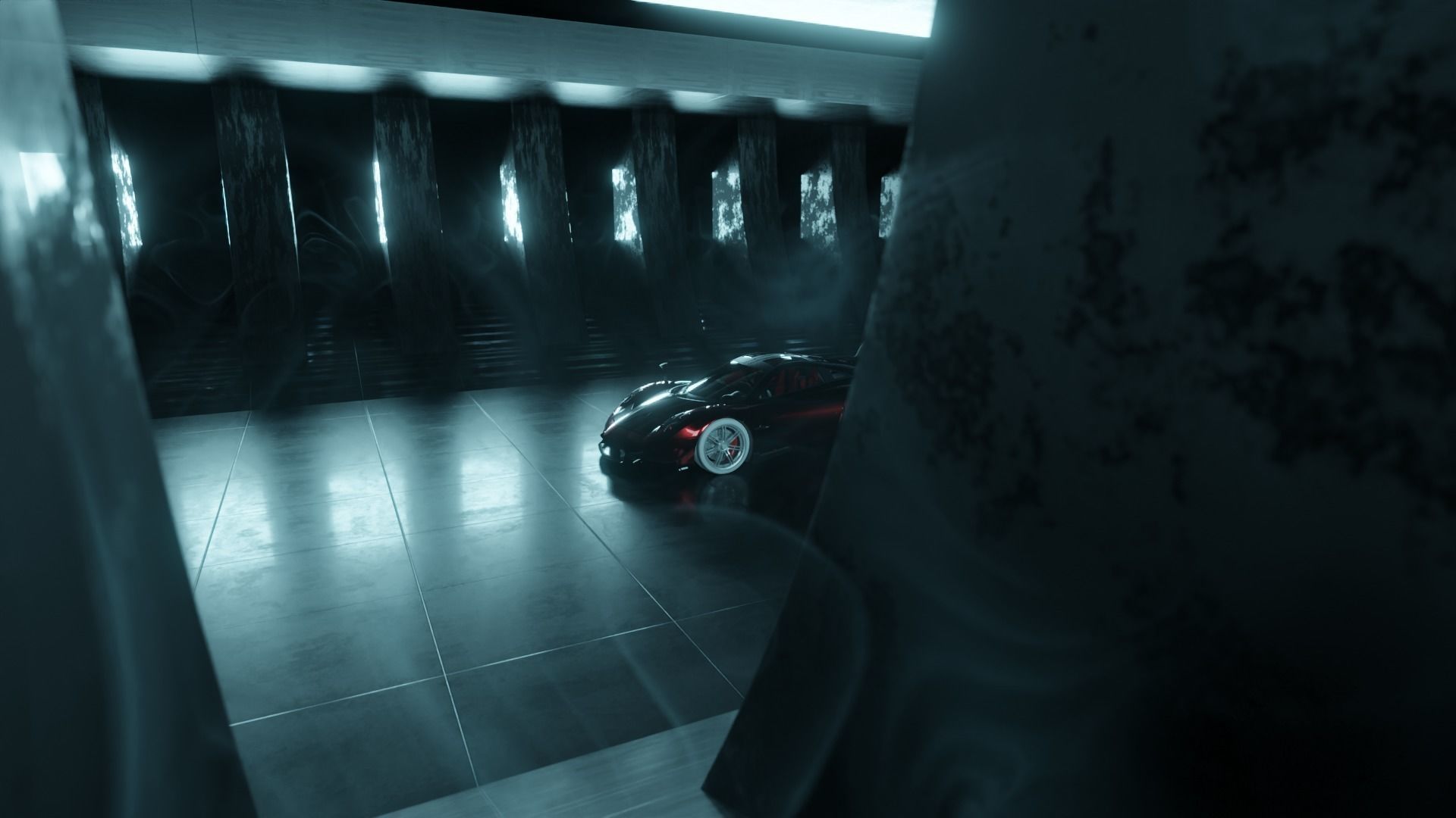 Stone Car Studio Scene 3D model | CGTrader