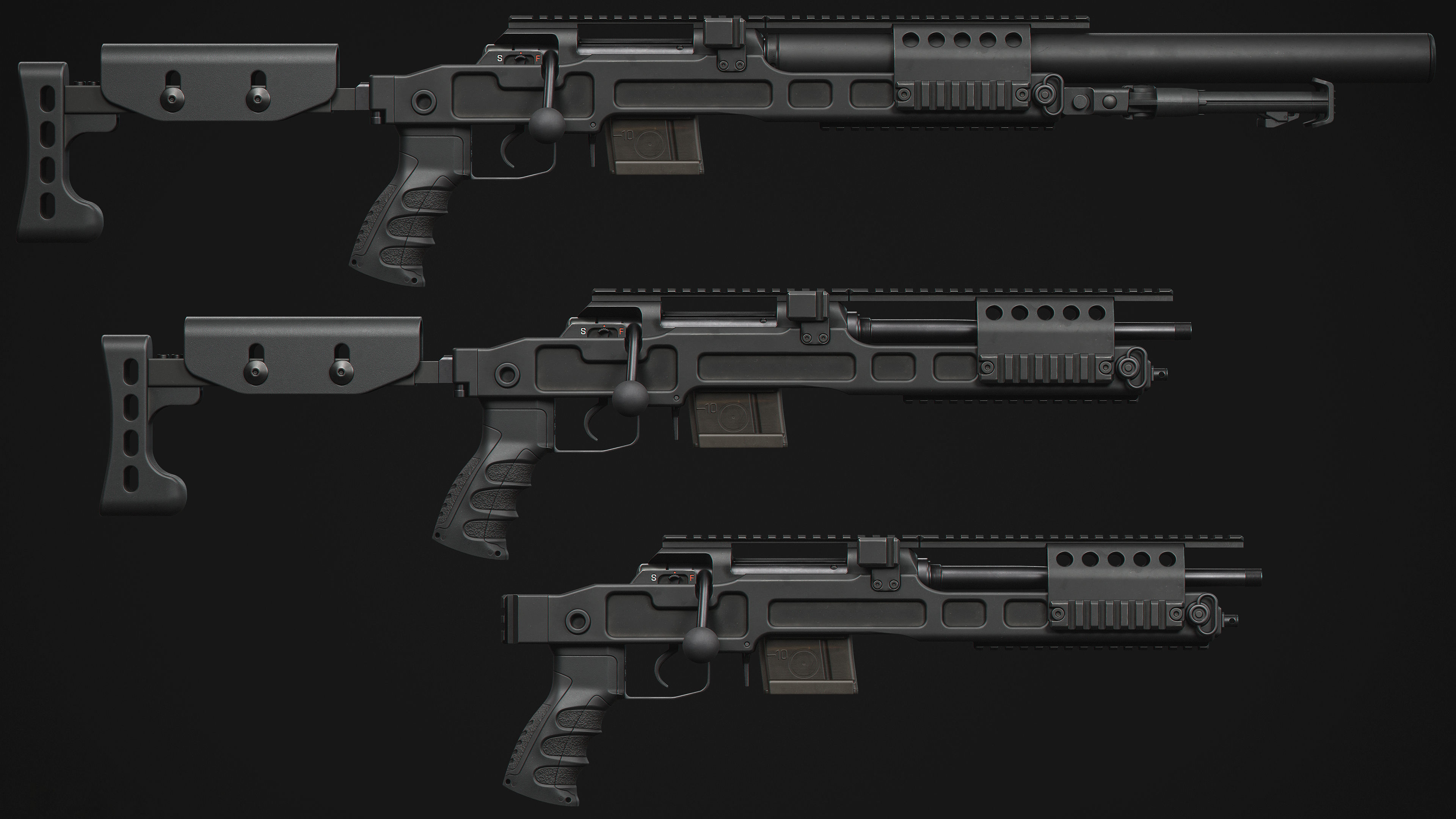 3D model SPR300 sniper rifle VR / AR / low-poly | CGTrader