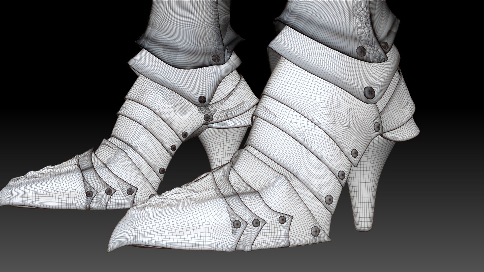 Female Knigt Leg Armor Set Sculpt Project 3D model | CGTrader
