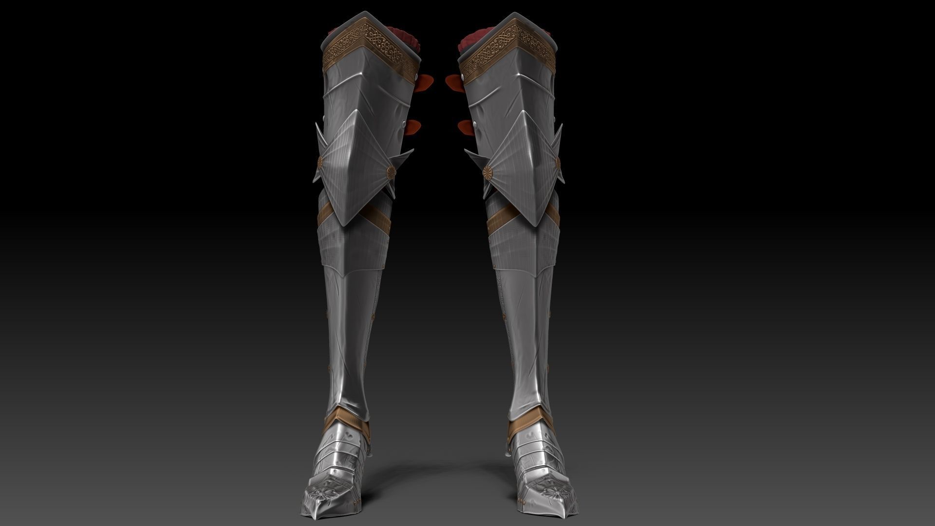 Female Knigt Leg Armor Set Sculpt Project 3D model | CGTrader