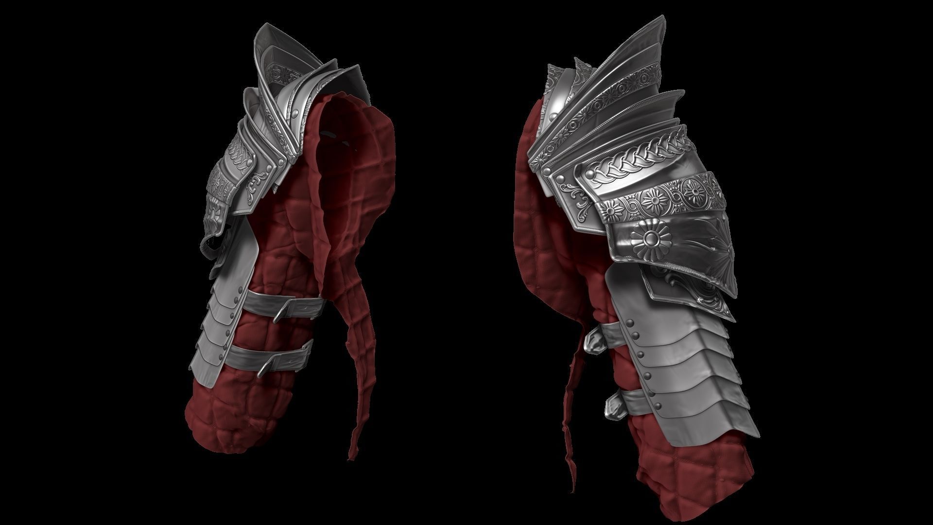 Female Knigt Shoulder Armor Sculpt Project 3D model | CGTrader