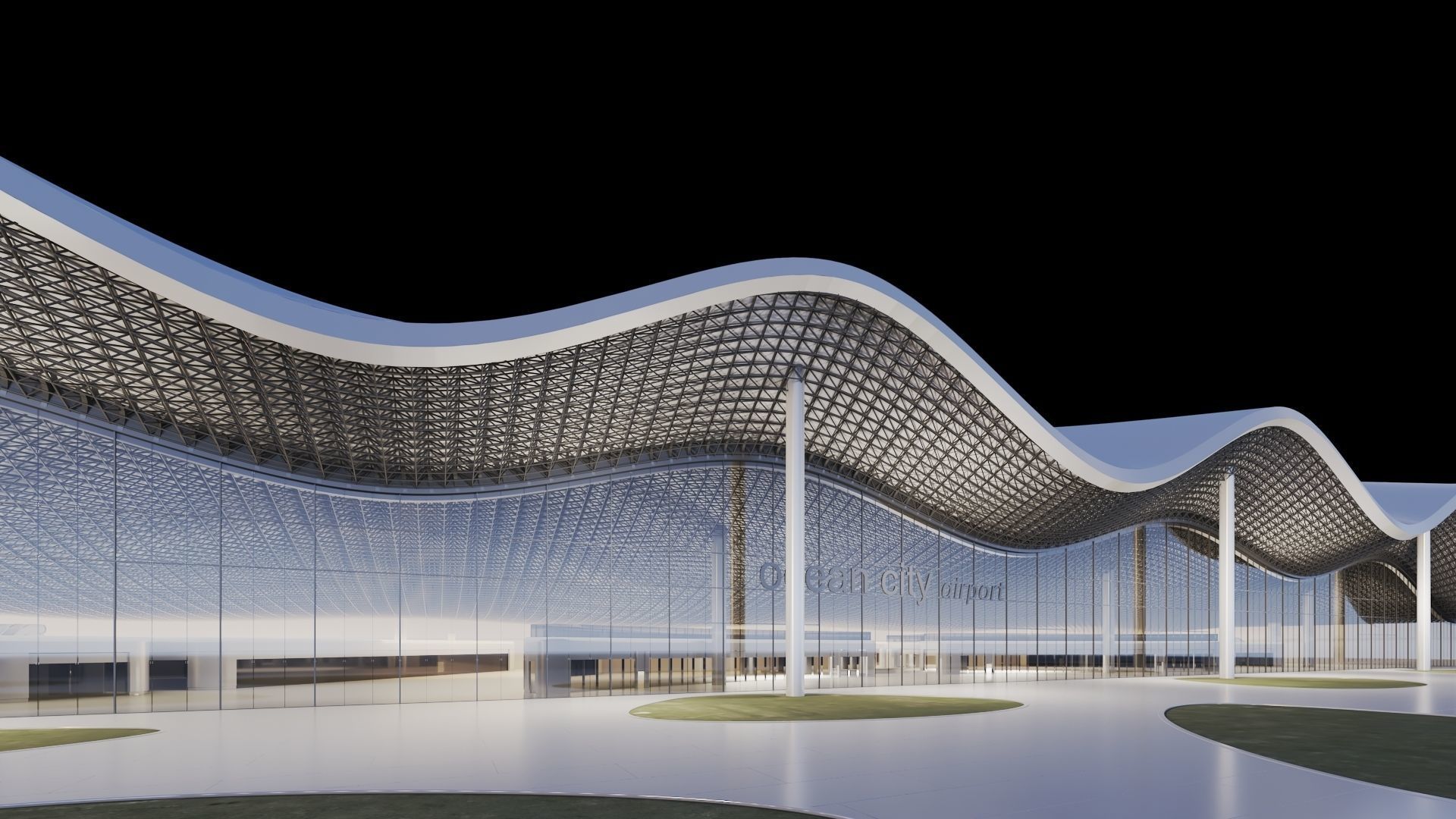 Modern Airport building facade Archviz 3D model | CGTrader