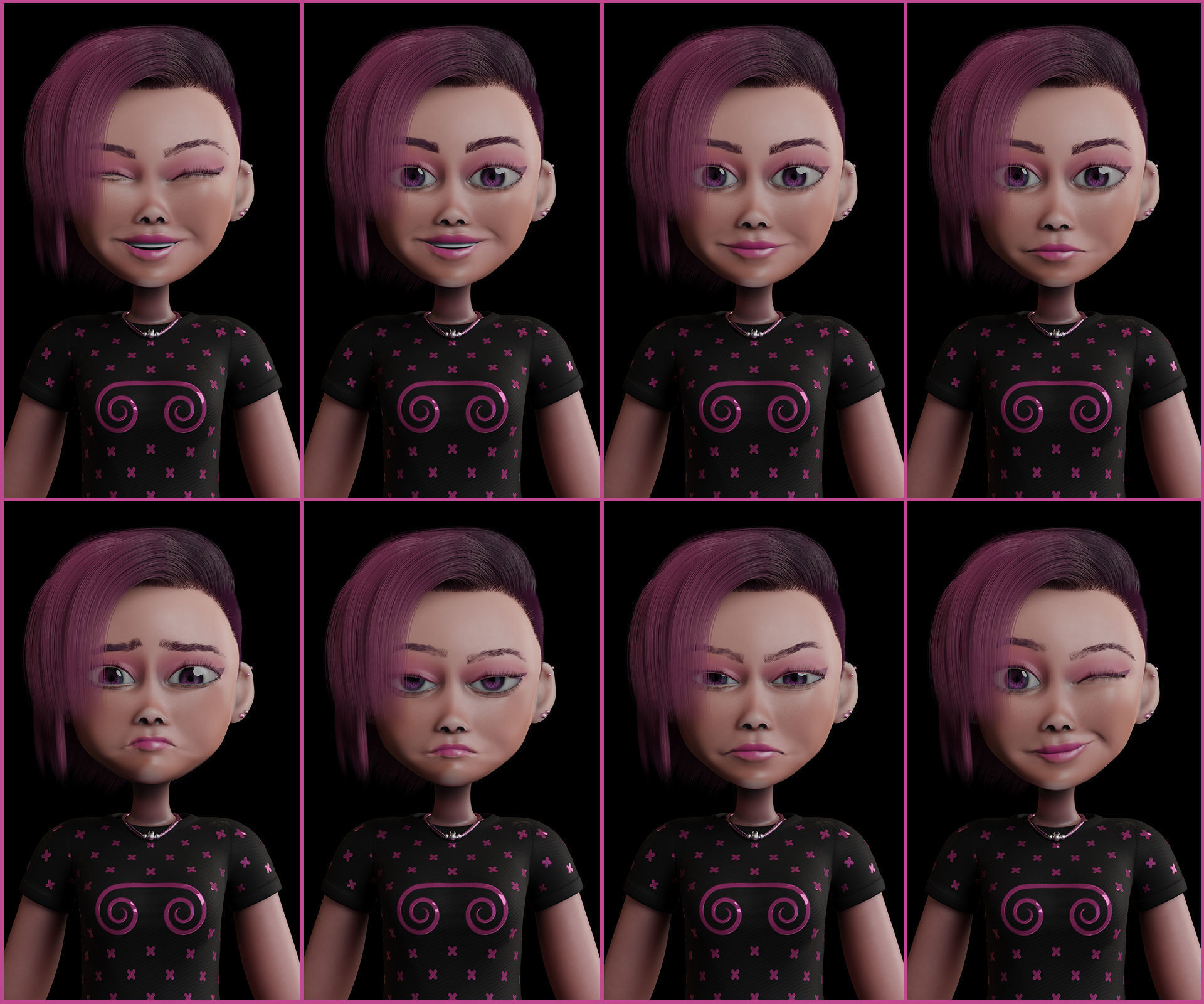 3D model Pinky Bixi Animated Character VR / AR / low-poly | CGTrader