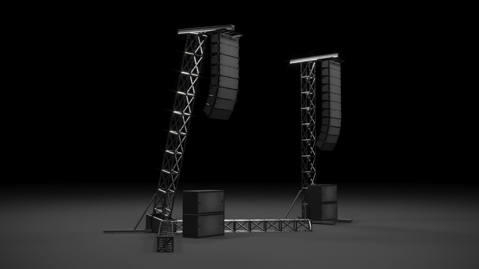 Concert Sound System Line Array 3D model | CGTrader