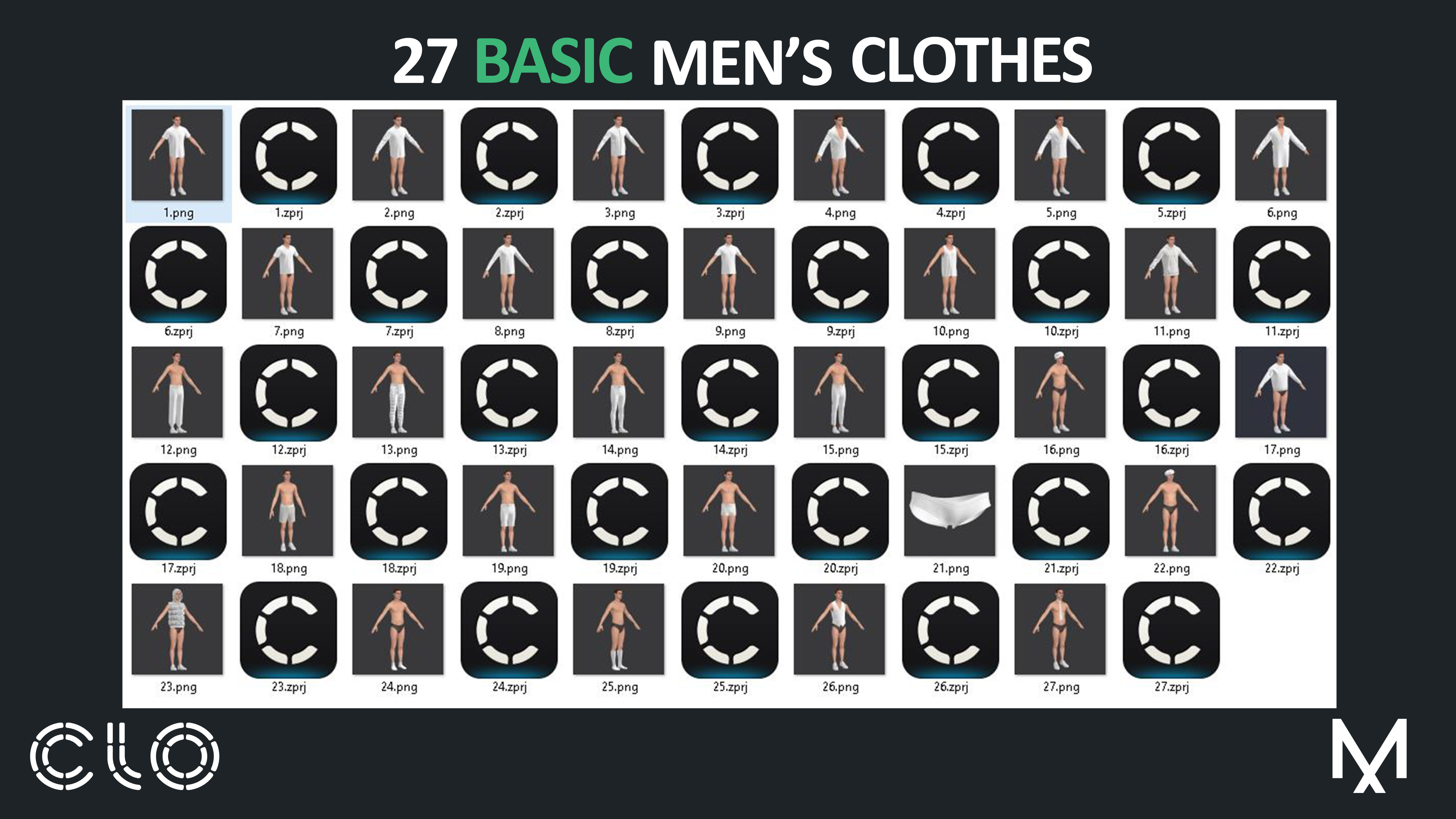 27 Basic men clothes Marvelous Designer zprj obj fbx 3D model | CGTrader