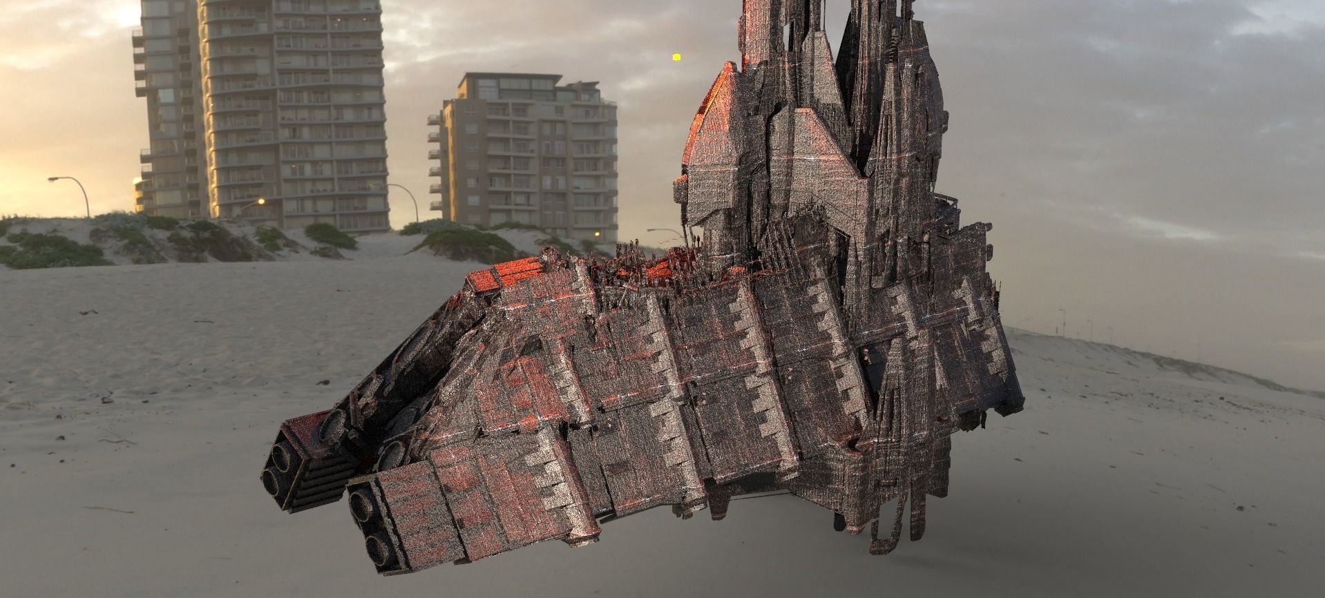 Hutt Desert Sail Barge carrier 6 3D model | CGTrader