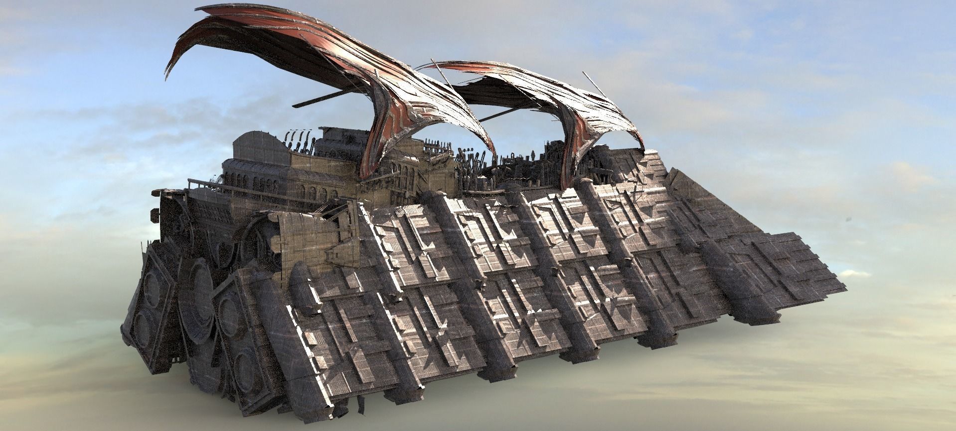 Hutt Desert Sail Barge carrier 3 models 3D model | CGTrader