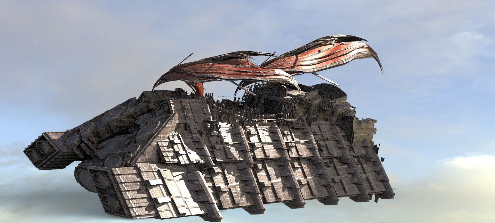 Hutt Desert Sail Barge carrier 3 models 3D model | CGTrader