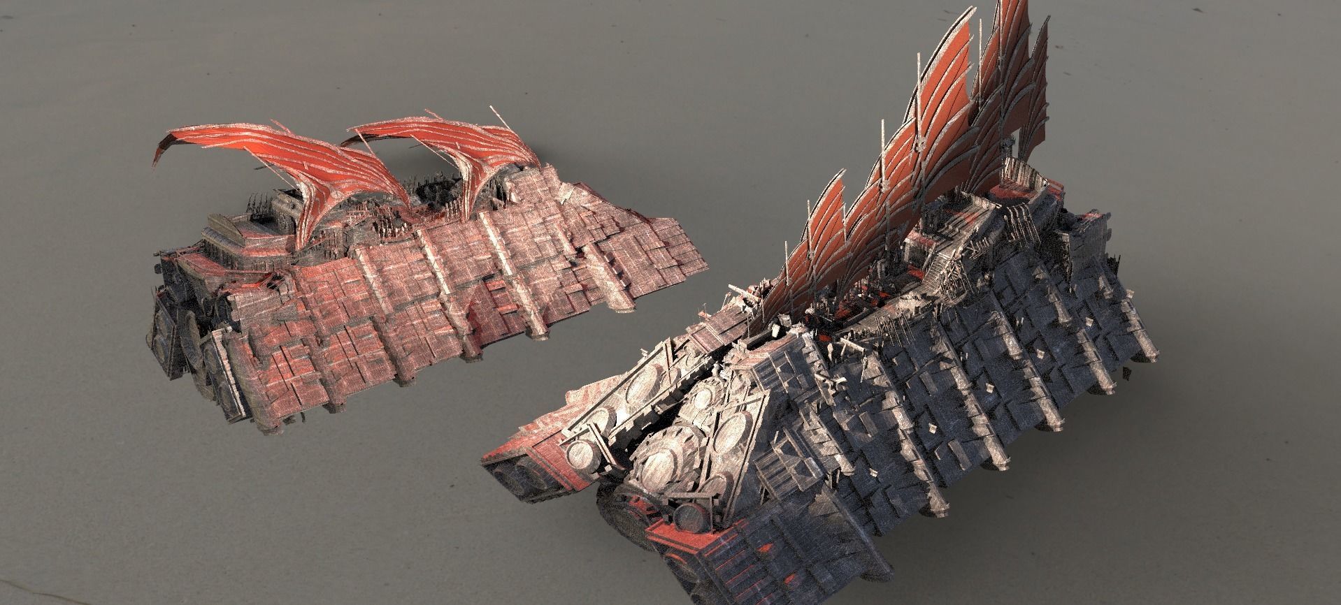 Hutt Desert Sail Barge carrier 2 designs 3D model | CGTrader