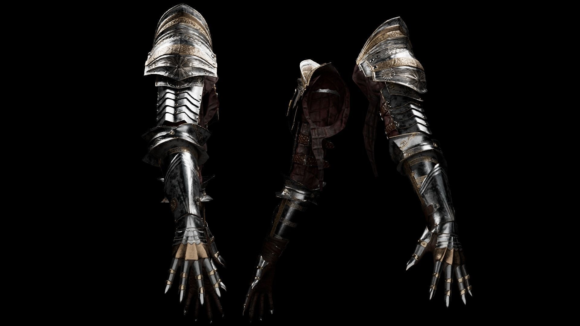Female Knight Arm Armor Set MidPoly 3D model | CGTrader