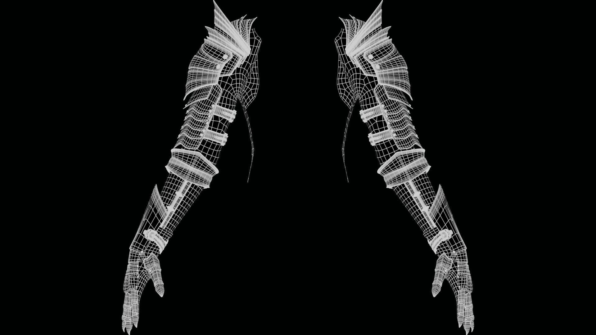 Female Knight Arm Armor Set MidPoly 3D model | CGTrader